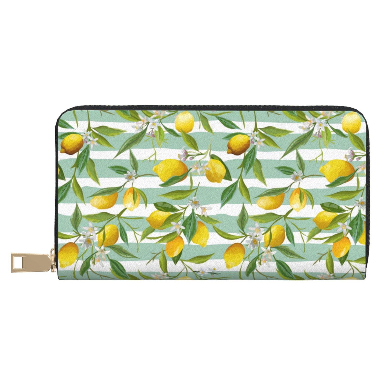 Wallet for Men Women - Lemon Long Slim Card Holder Large Capacity Zip ...