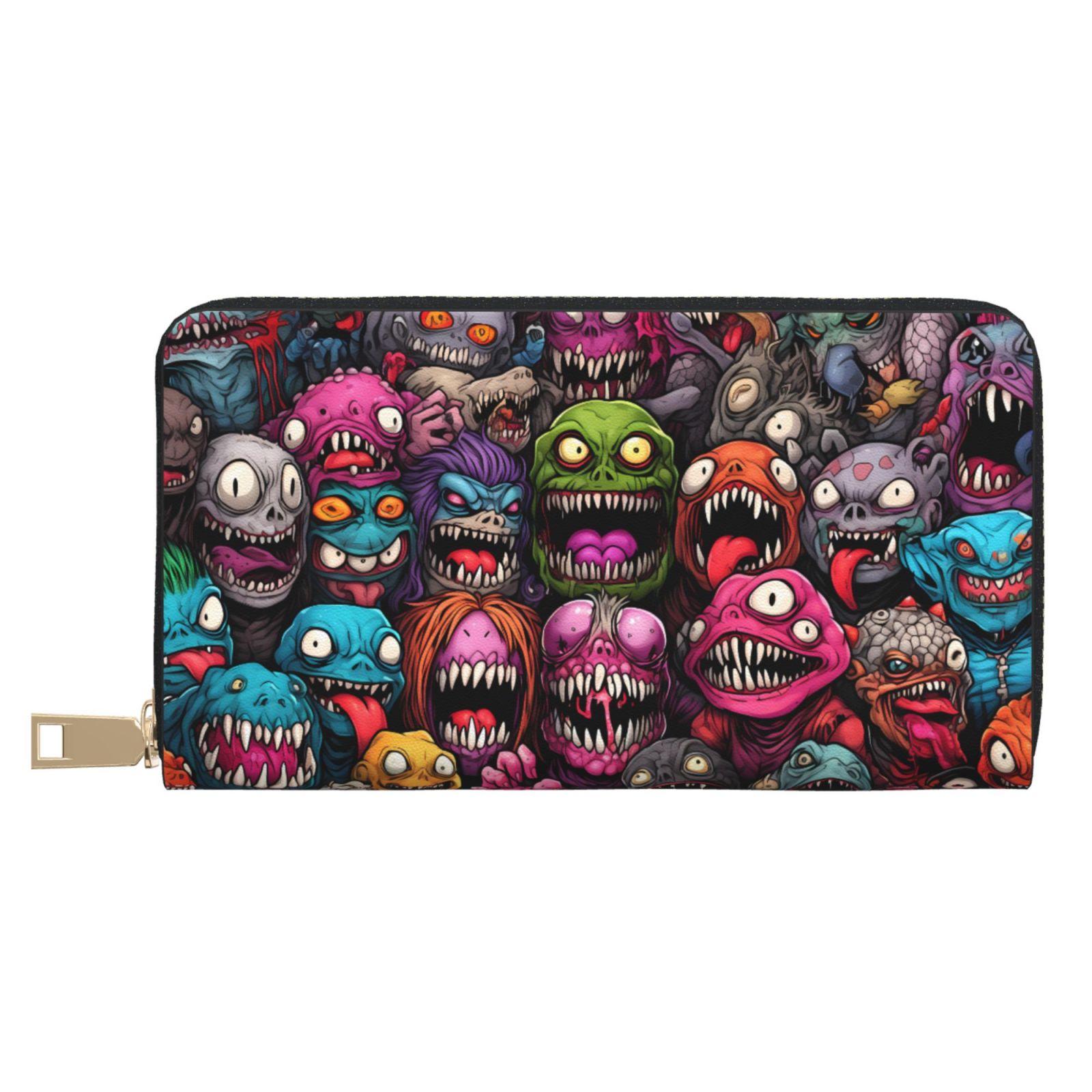 Wallet for Men Women - Monstrous Cartoon Characters Long Slim Card ...