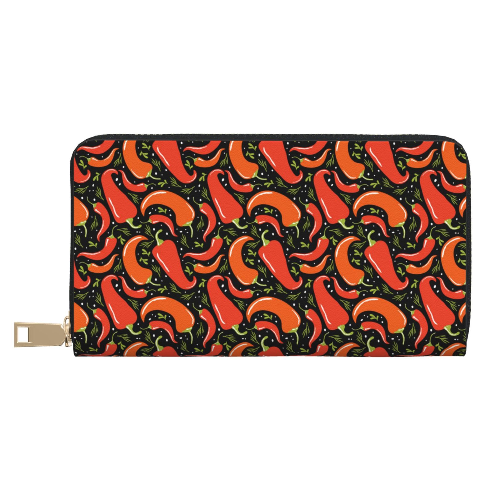 Wallet for Men Women - Red Hot Chili Long Slim Card Holder Large ...