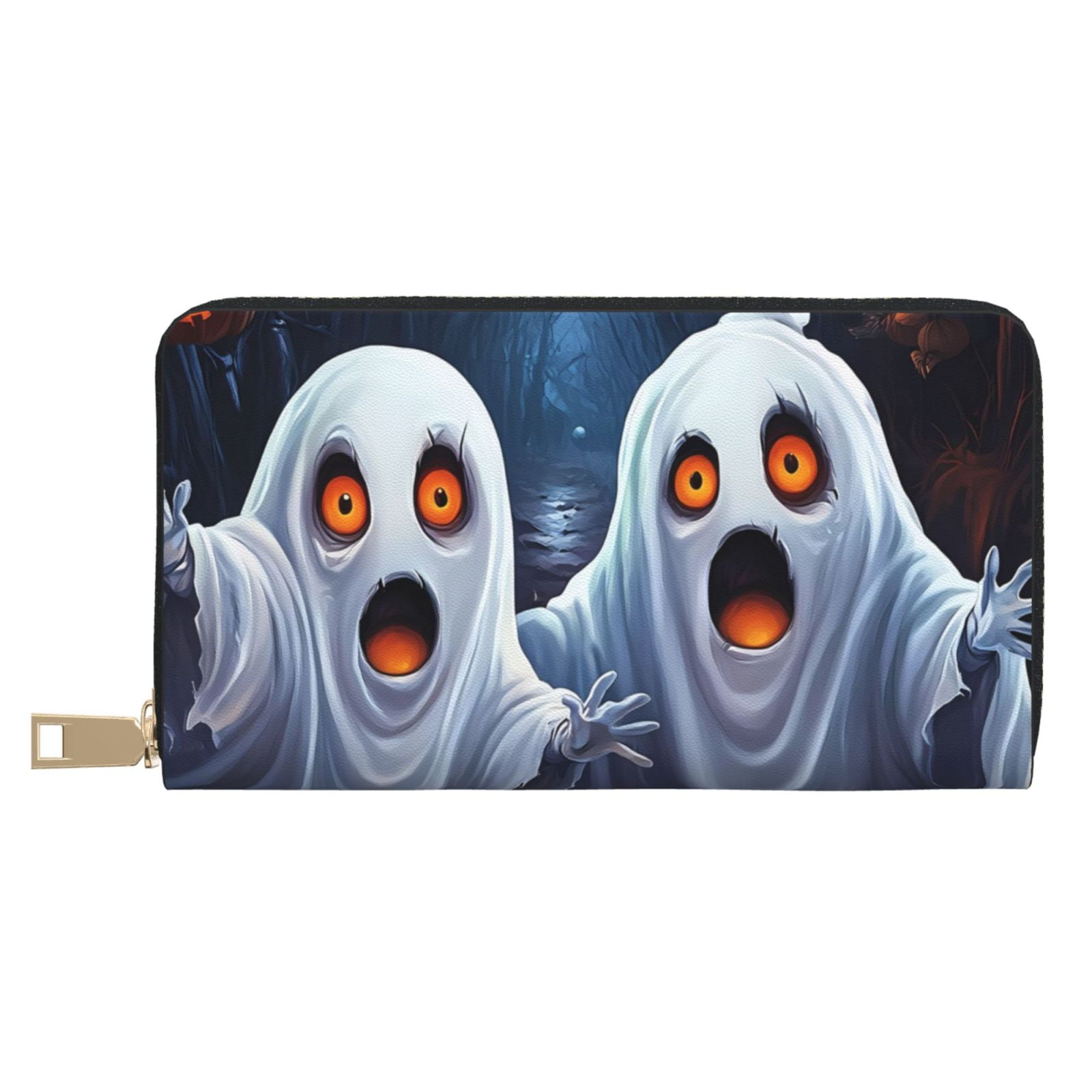 Wallet for Men Women - Scared Halloween Ghosts Long Slim Card Holder ...