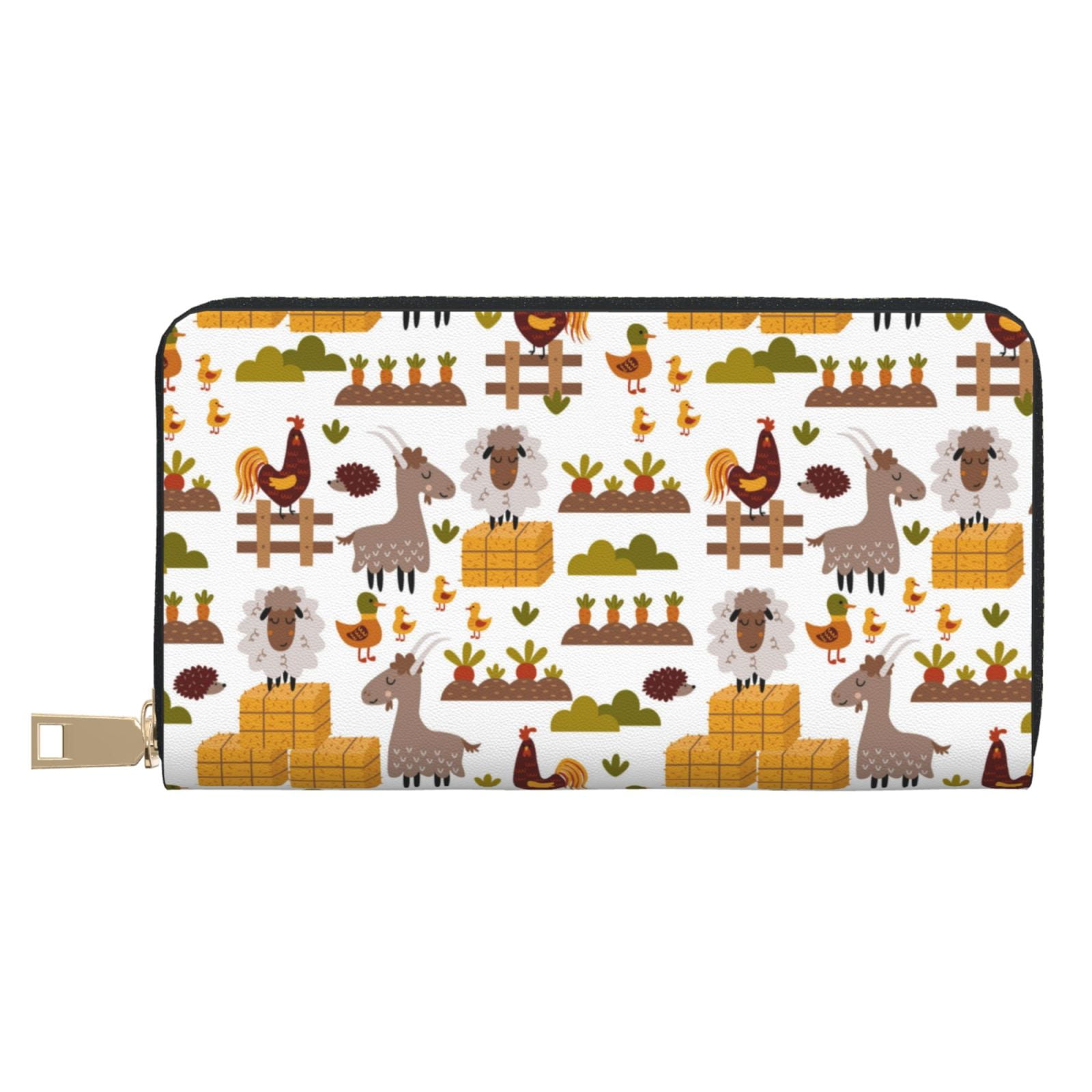Wallet for Men Women - Sheep Chicken Carrot Hedgehog Duck Long Slim ...