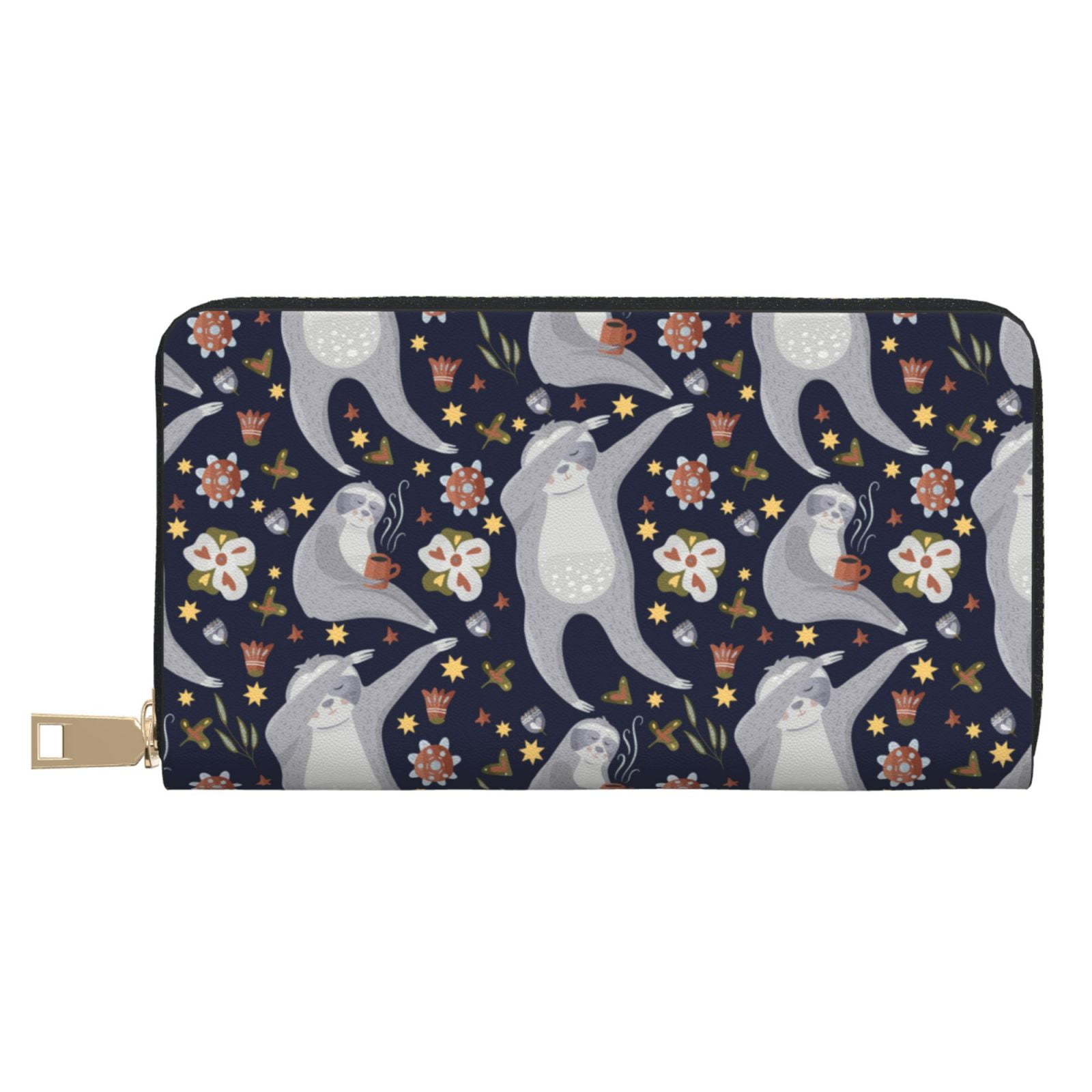 Wallet for Men Women - Sloths Dancing Long Slim Card Holder Large ...