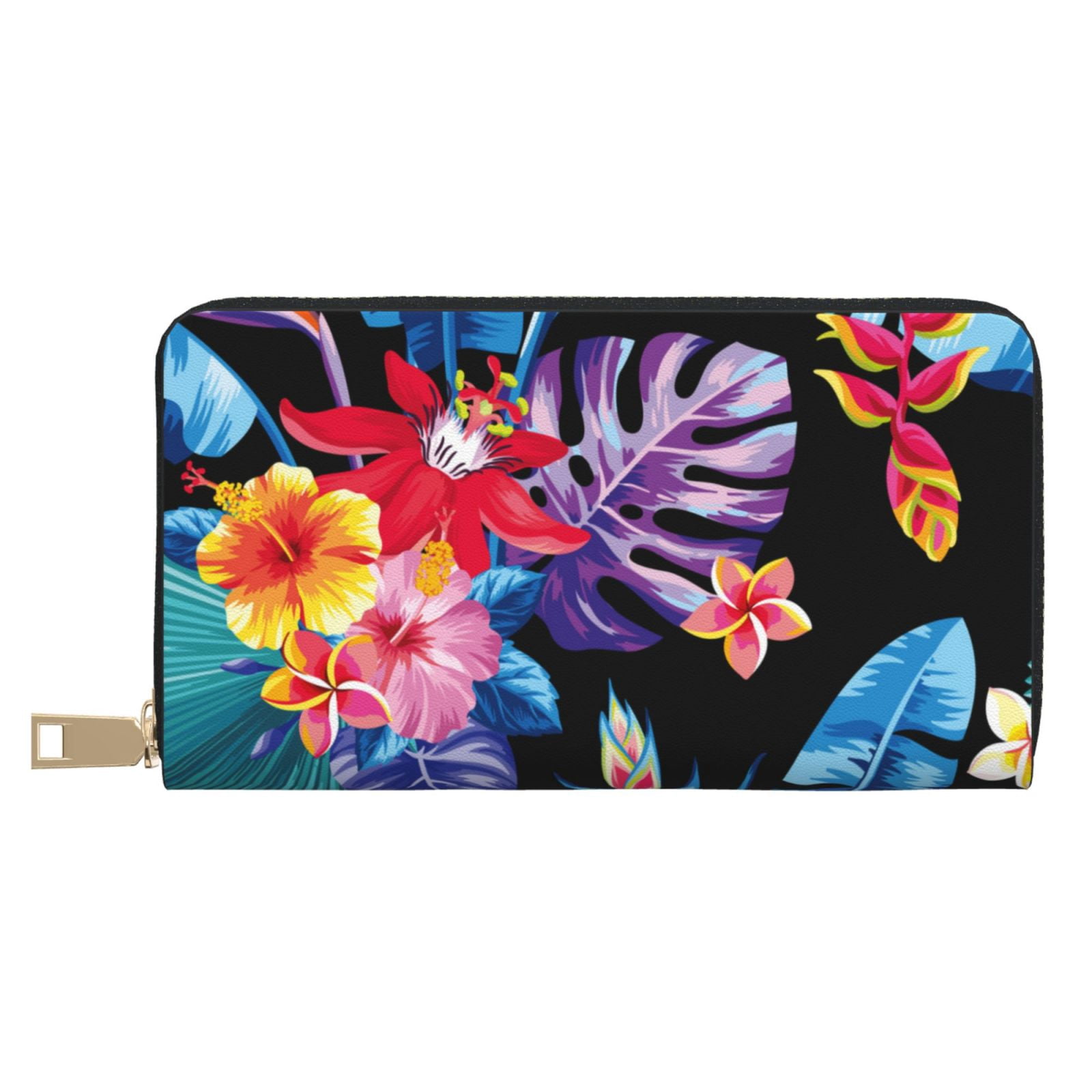 Wallet for Men Women - Tropical Palm Leaves Long Slim Card Holder Large ...