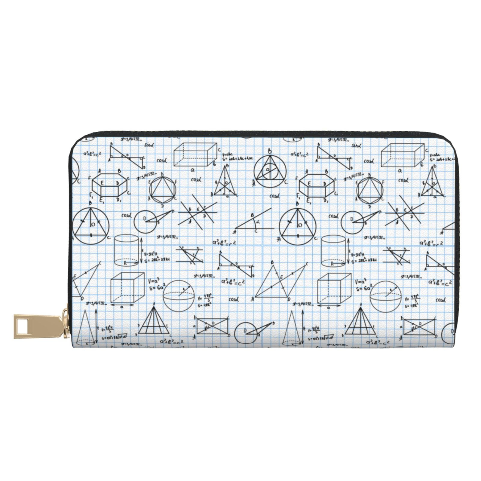 Wallet for Men Women - equation Math Long Slim Card Holder Large ...