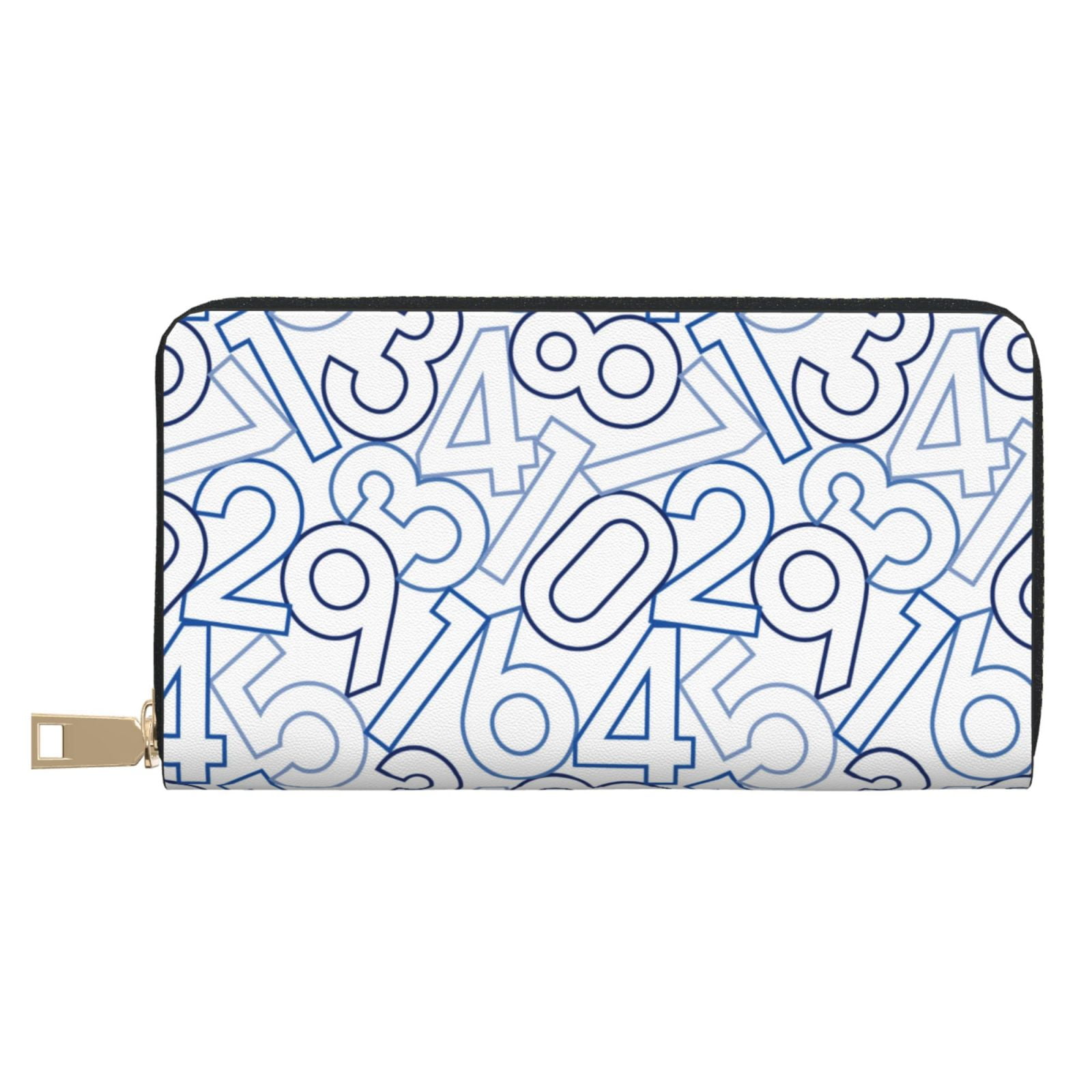 Wallet for Men Women - math number blue Long Slim Card Holder Large ...
