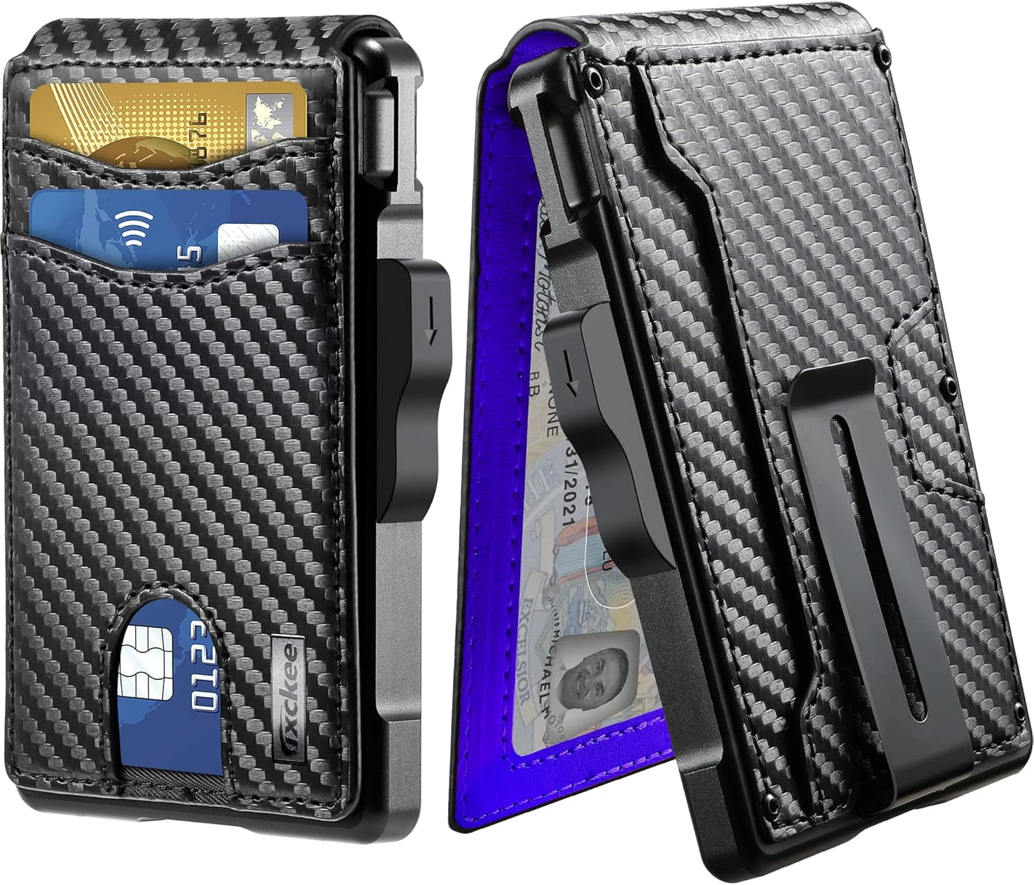 Wallet for Men - with Clip Slim Leather Slots Credit Card Holder ...