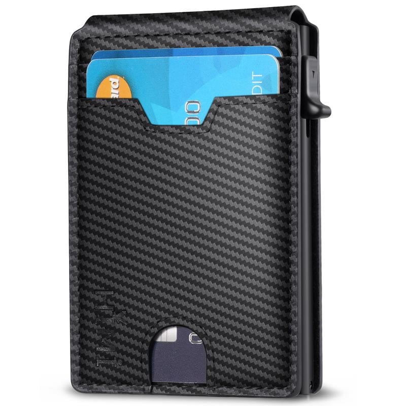 Wallet for Men with Money Clip RFID Blocking Minimalist Wallet Pop Up ...