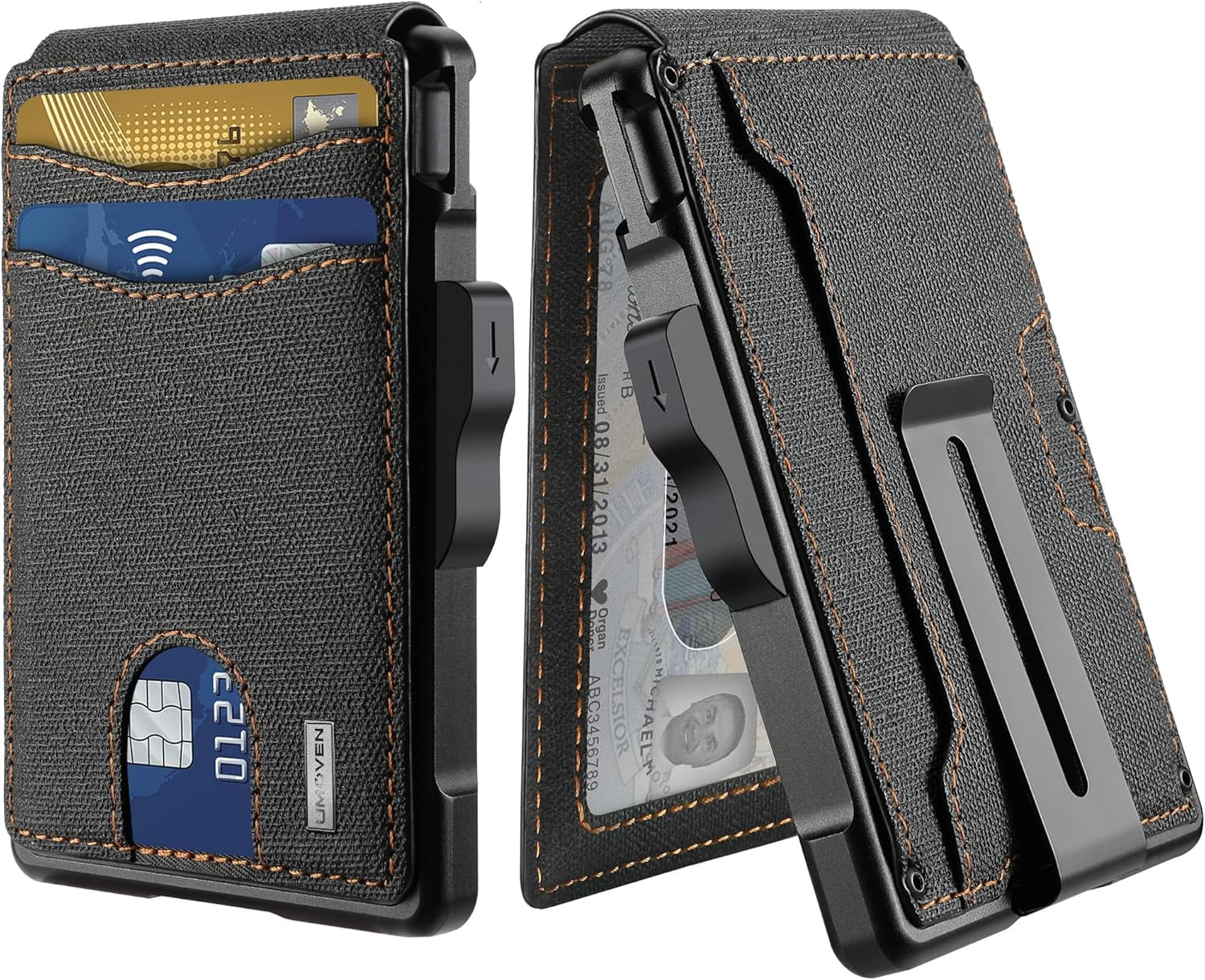 Wallet for Men - with Money Clip Slim Leather Slots Credit Card Holder ...