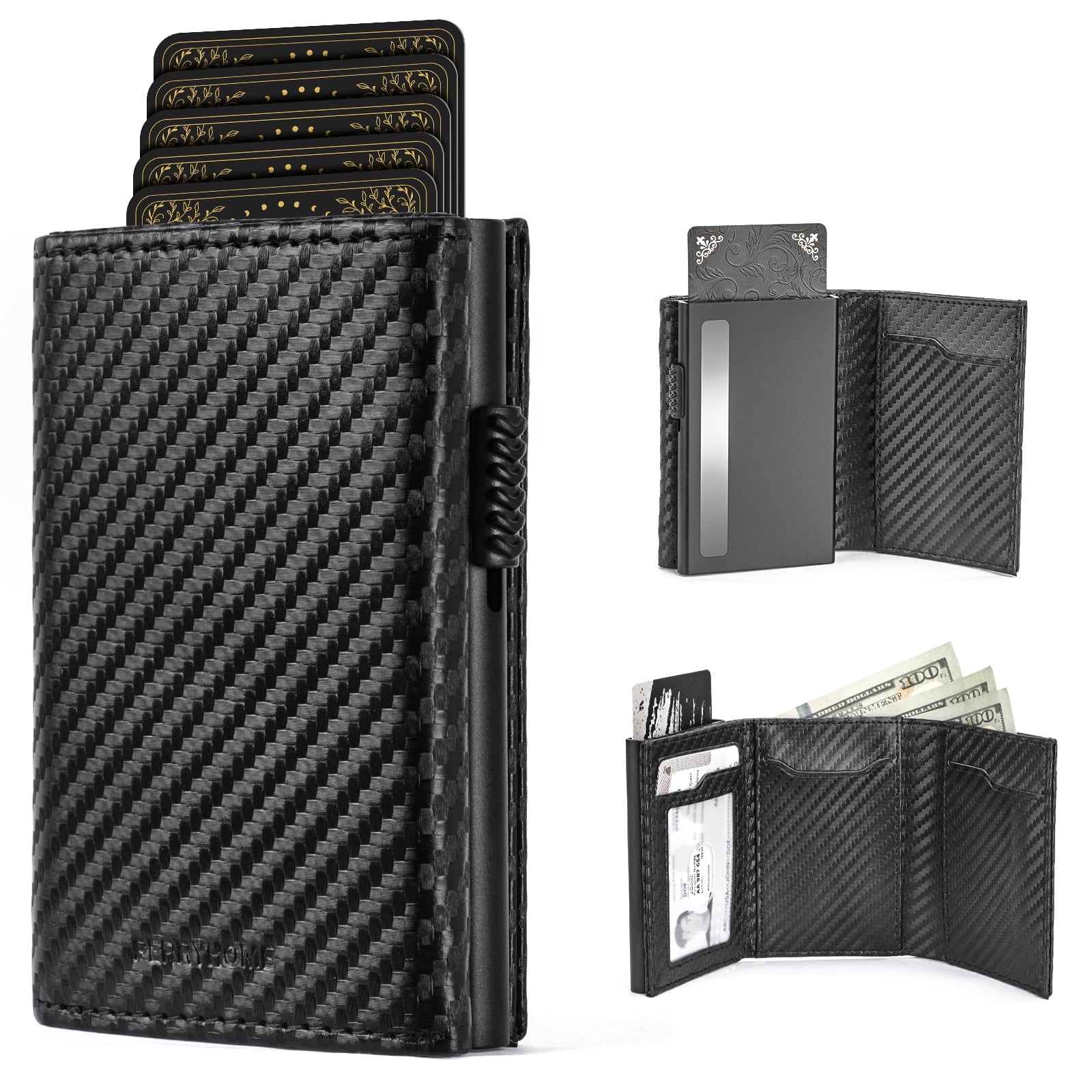 Wallet for Men - with Money Clip Slim Leather Slots Credit Card Holder ...