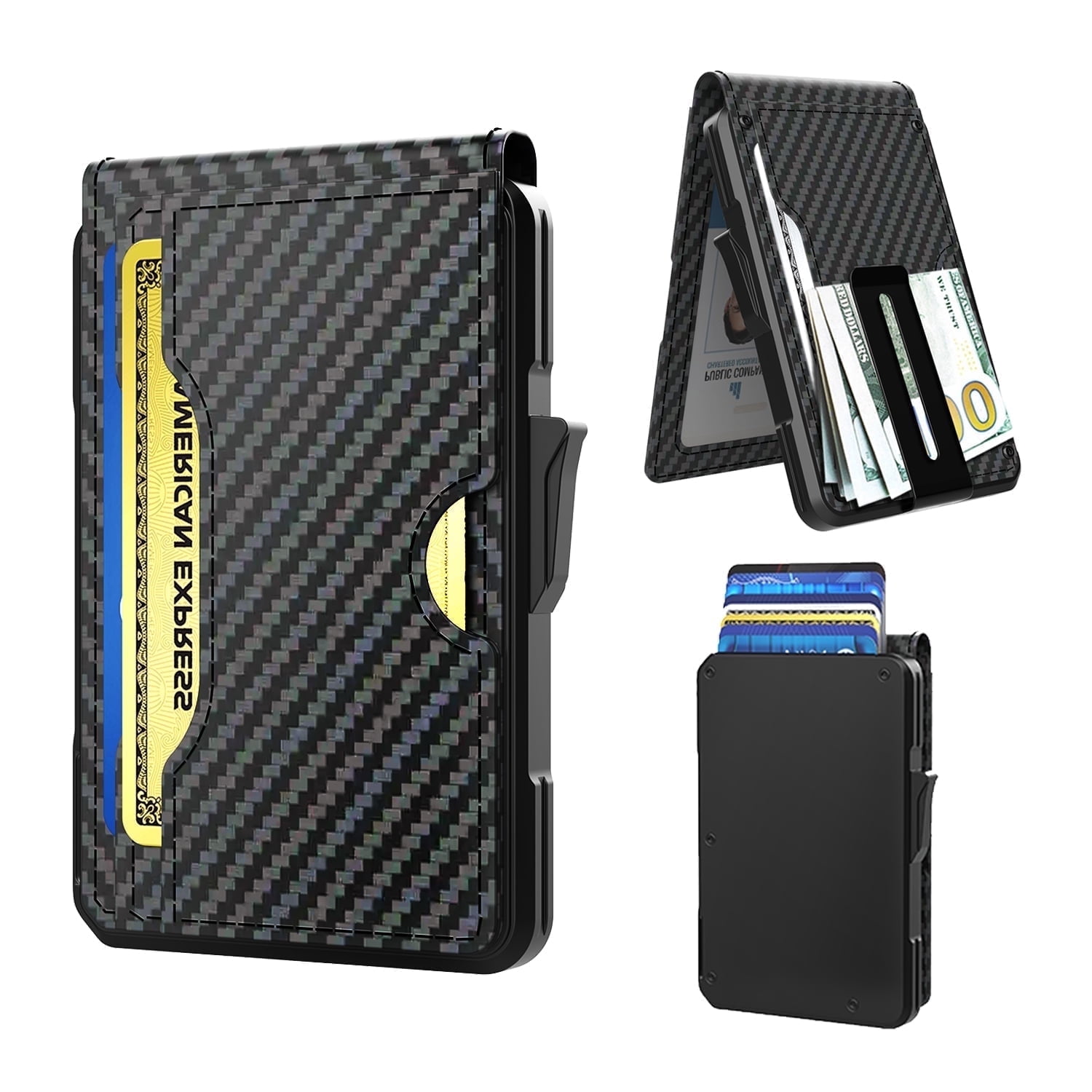 Wallet for Men - with Money Clip Slim Leather Slots Credit Card Holder ...