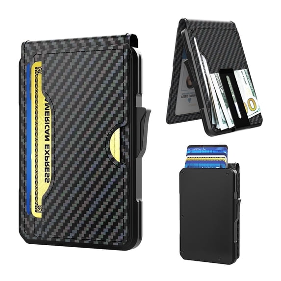 Wallet for Men - with Money Clip Slim Leather Slots Credit Card Holder ...
