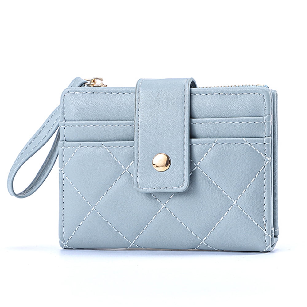 Wallet for Women Leather Bifold Small Zipper Pocket Card Holder with ID ...