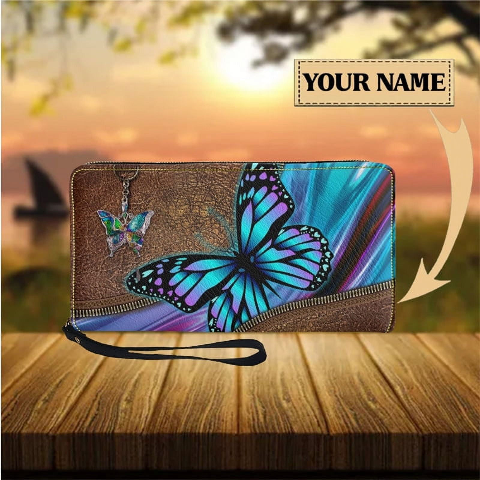 Wallet for Women Leather Purse Cute Butterfly Animal Pattern Female ...