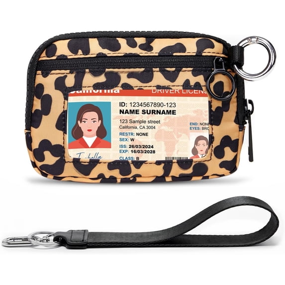 Wallet for Women Mini Zip Card Holder with ID Window Purse Detachable ...