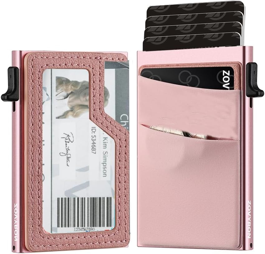 Wallet for Women Minimalist Slim Small Wallet Pop Up Card Holder Wallet ...