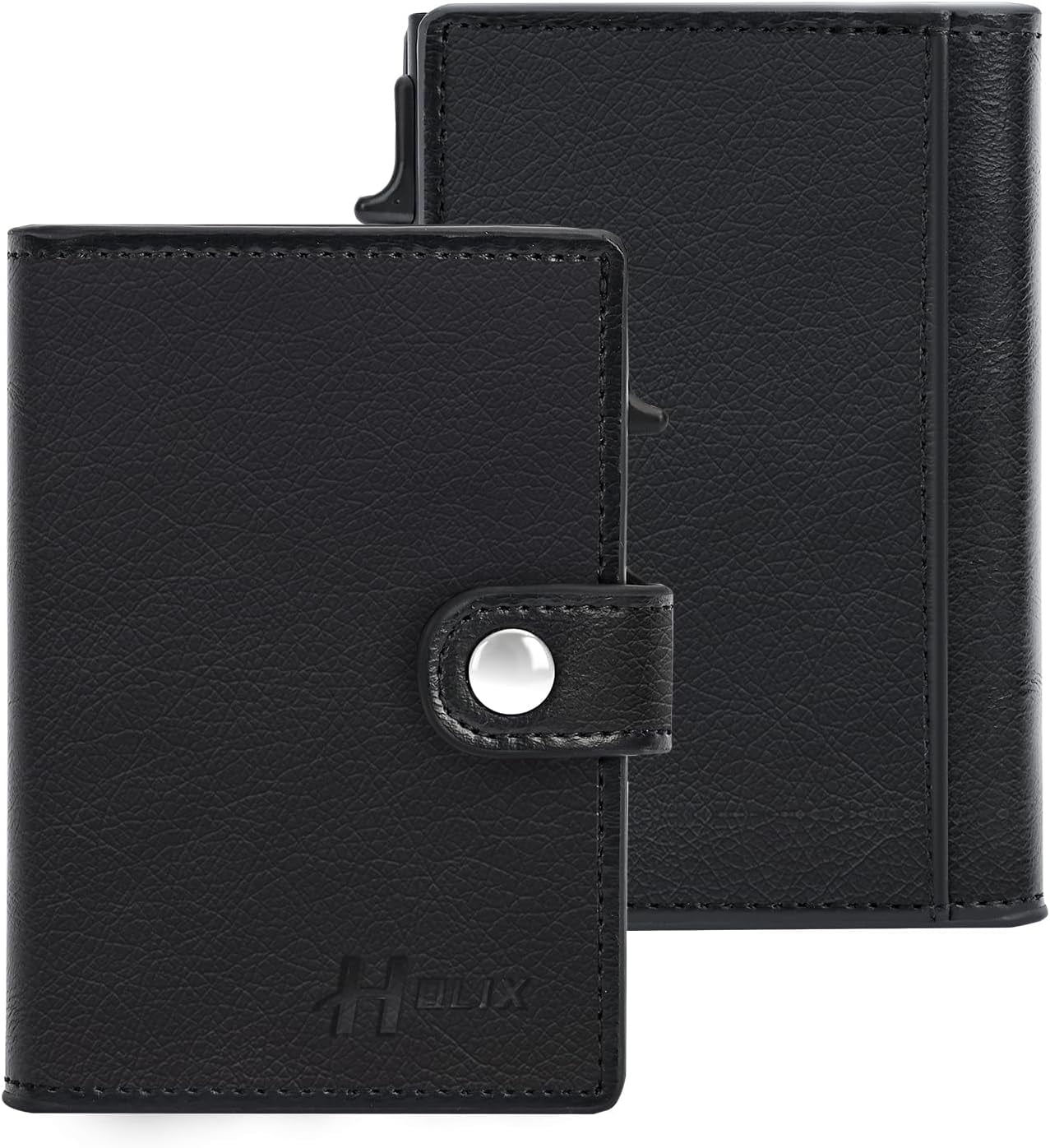 Wallet for men Genuine Leather Slim RFID Blocking ID window front ...