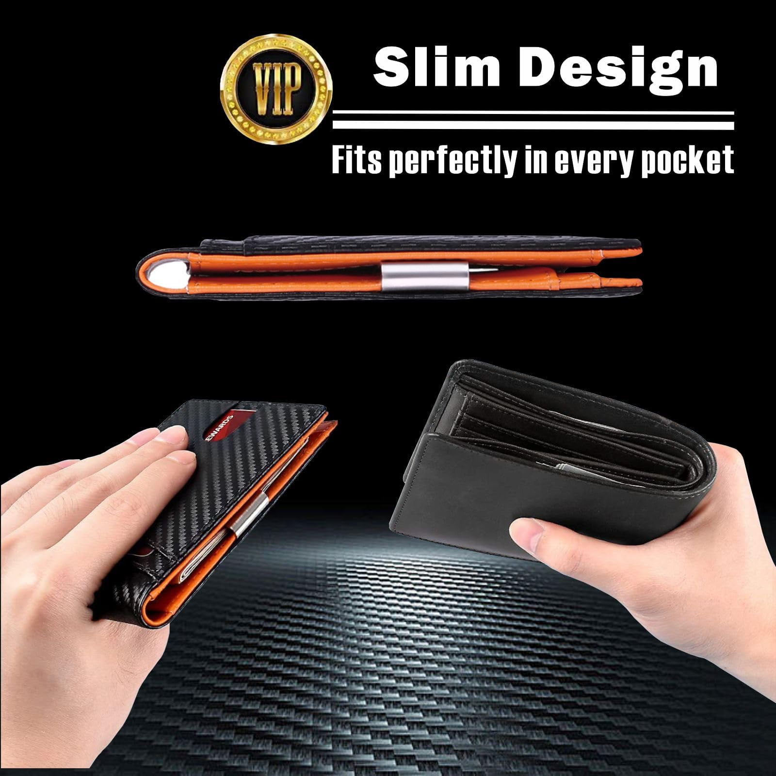 Wallets for Men, Slim Front Pocket Bifold Wallet, Your Pocket Won't be ...