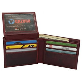 USA RFID Men's Bifold Wallets for Men Genuine Leather 2 ID Windows ...