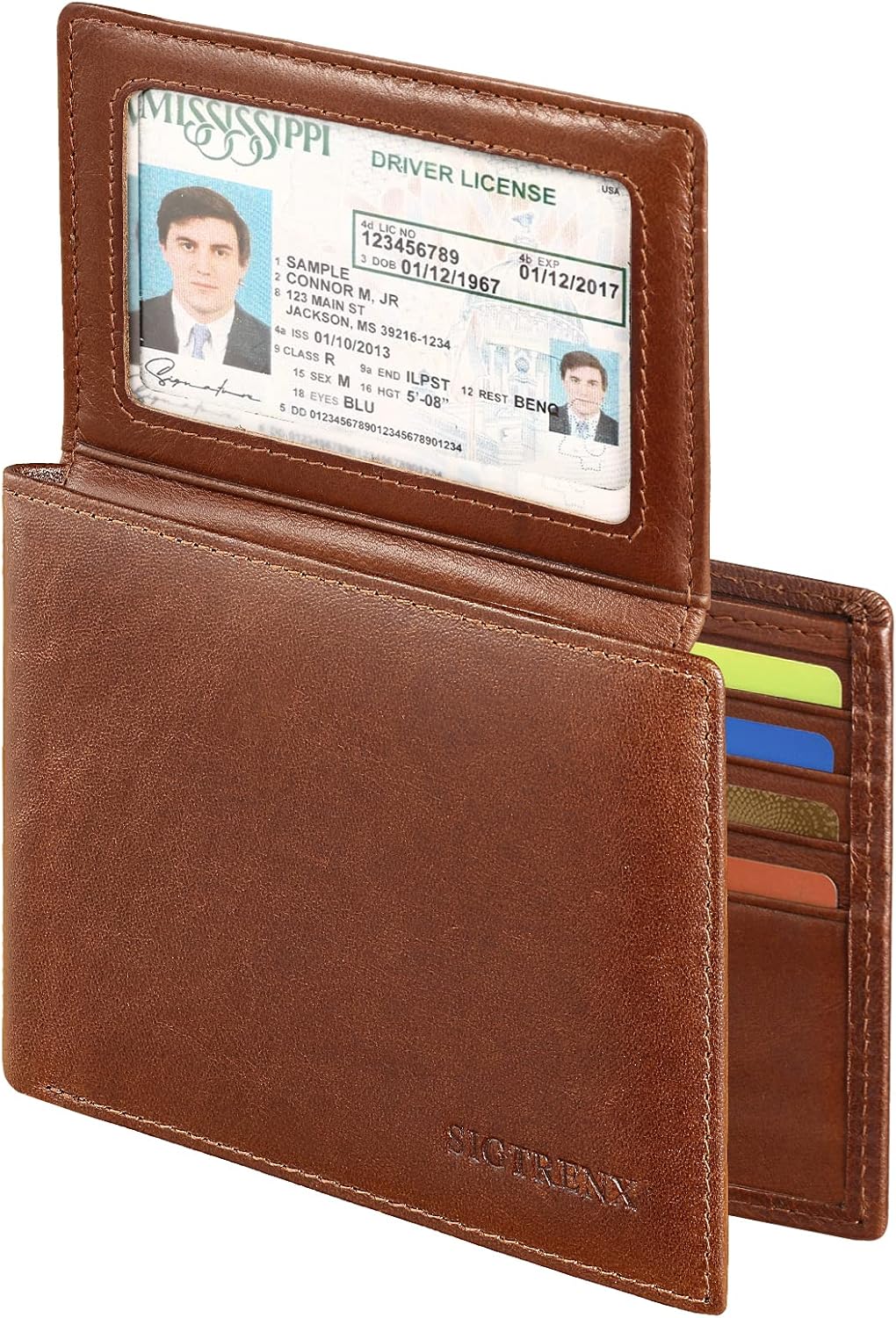 Wallets for Men, Genuine Leather Mens Wallets Bifold Rfid Blocking with ...