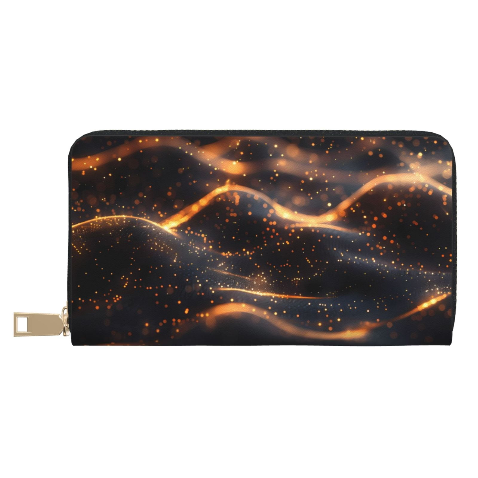 Wallets for Men With Money Clip, Abstract Glowing Wave Pattern Mens ...