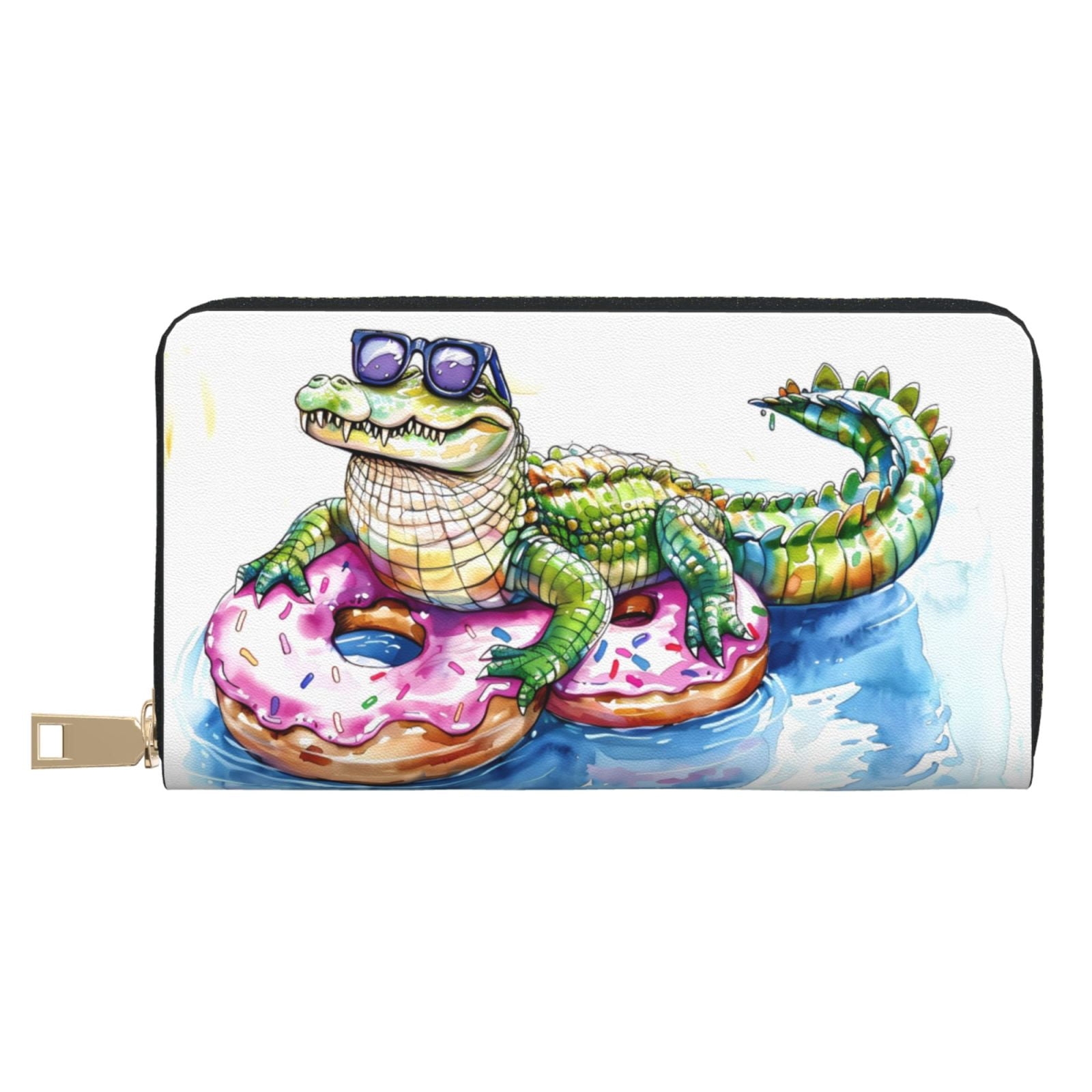 Wallets for Men With Money Clip, Alligator Donut Pool Float Mens Wallet ...