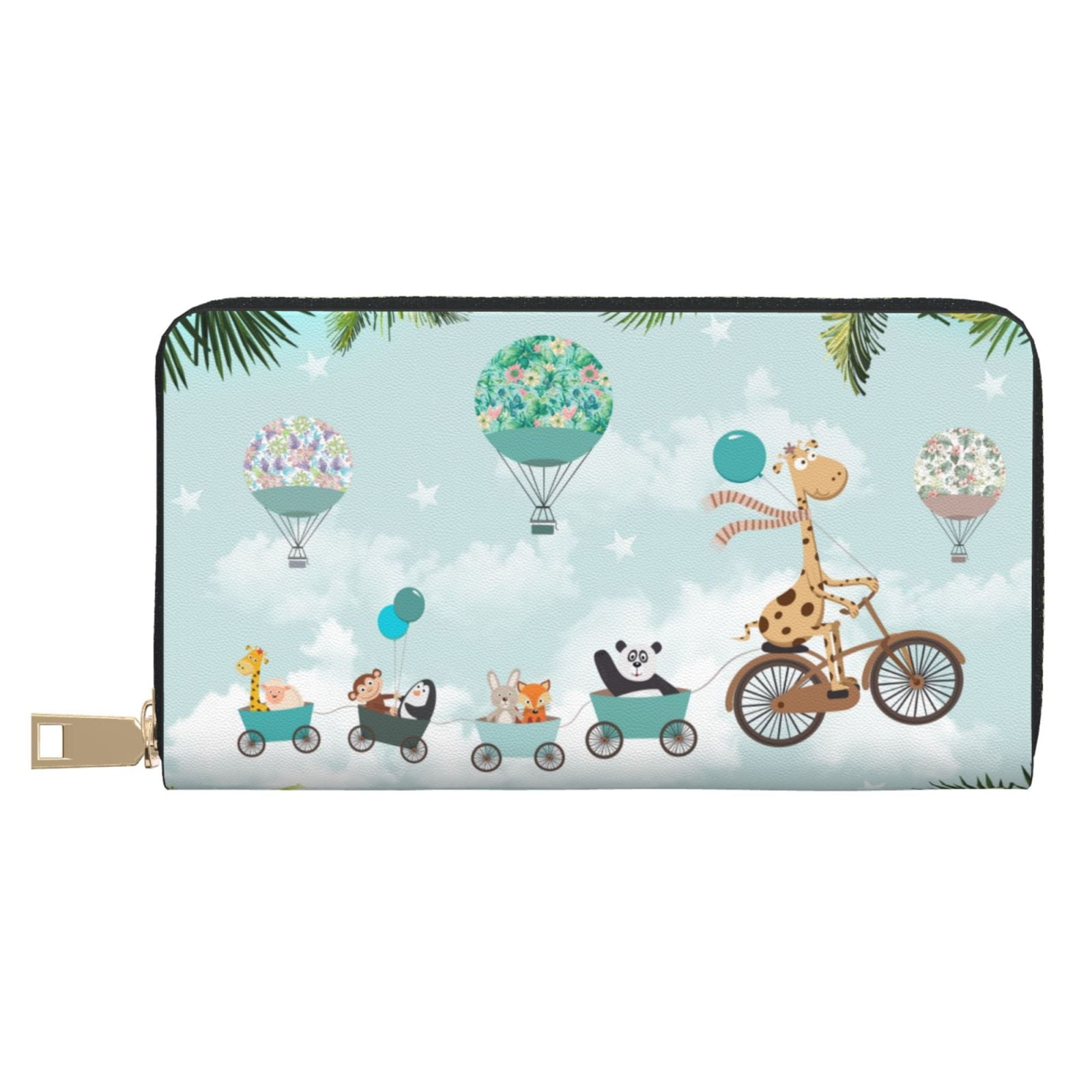 Wallets for Men With Money Clip, Animals Riding Across The Sky Mens ...