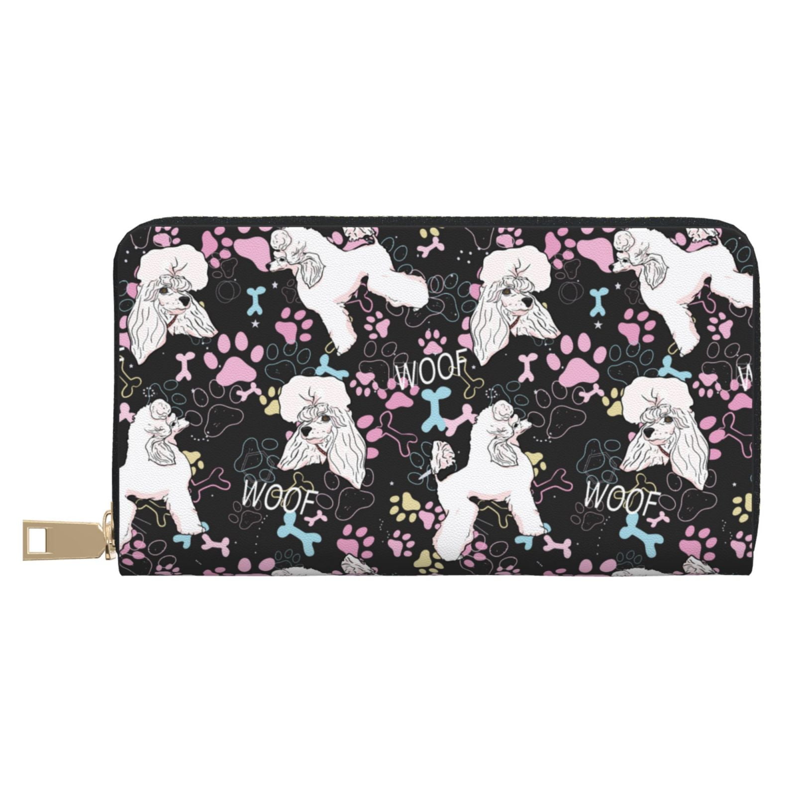 Wallets for Men With Money Clip, Artistic Poodle Dog Multicolor Mens ...