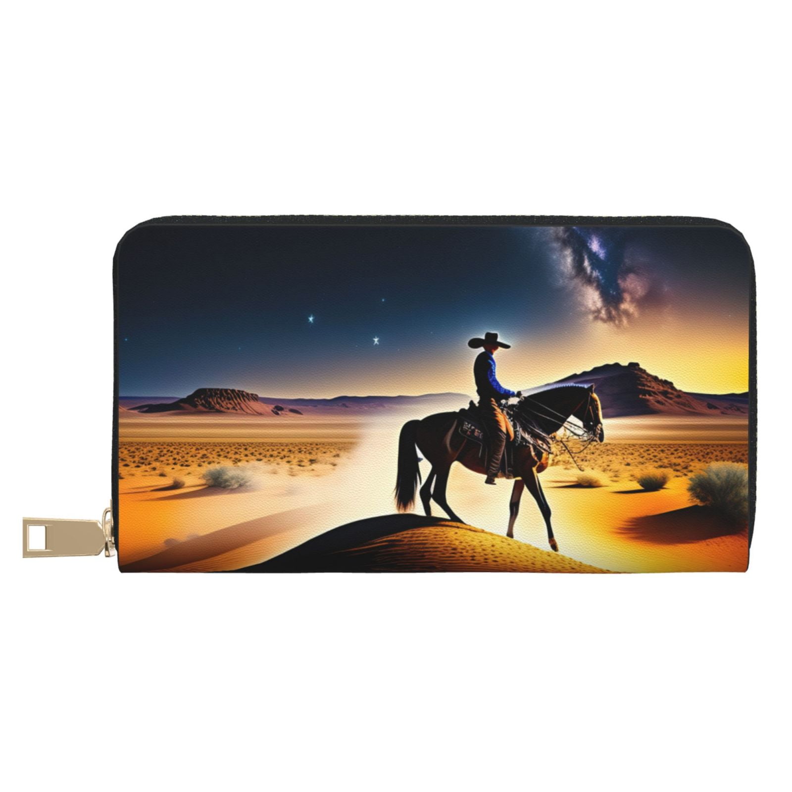 Wallets for Men With Money Clip, Azure Sky Western Desert Cowboy Mens ...
