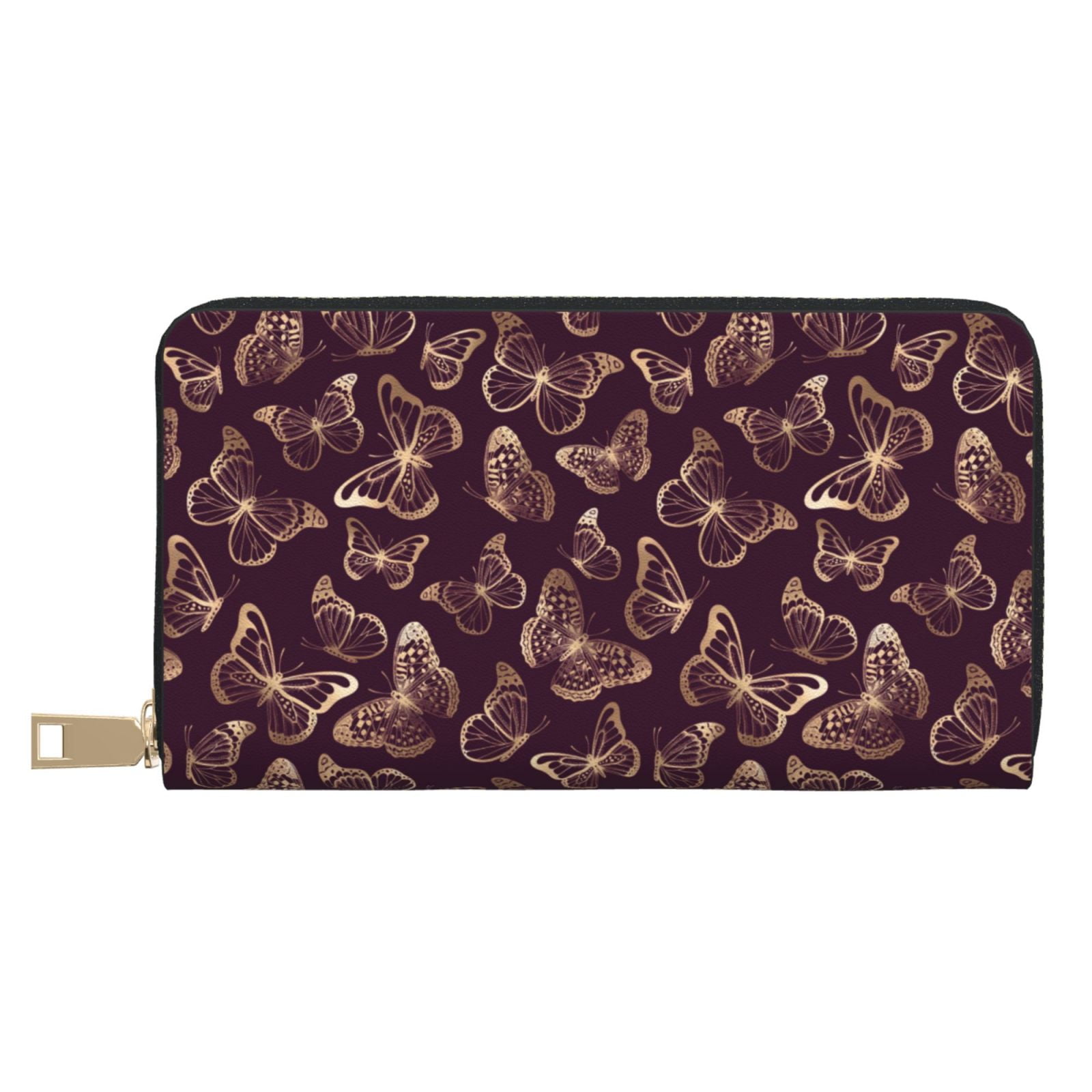 Wallets for Men With Money Clip, Beautiful Purple Butterflies Mens ...