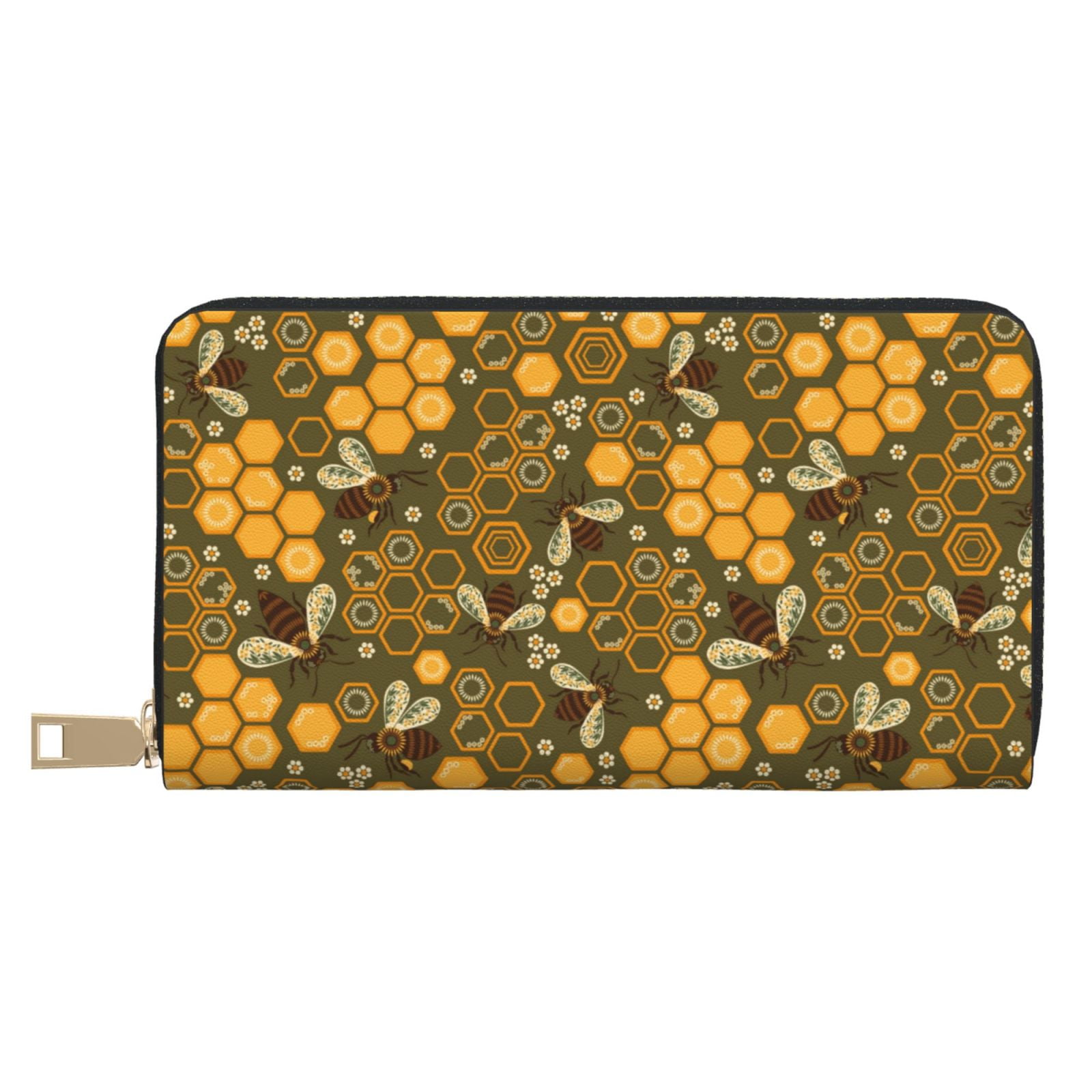 Wallets for Men With Money Clip, Bees and Honeycombs Mens Wallet With ...