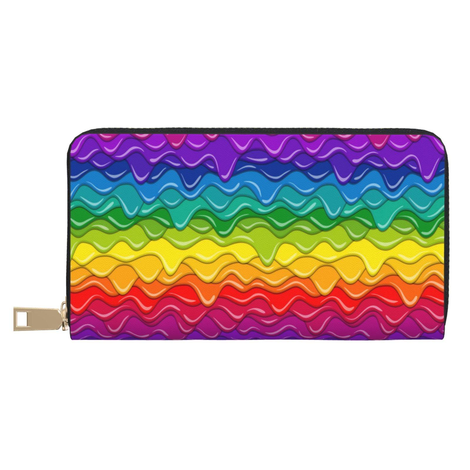 Wallets for Men With Money Clip, Bright Rainbow Mens Wallet With Credit ...