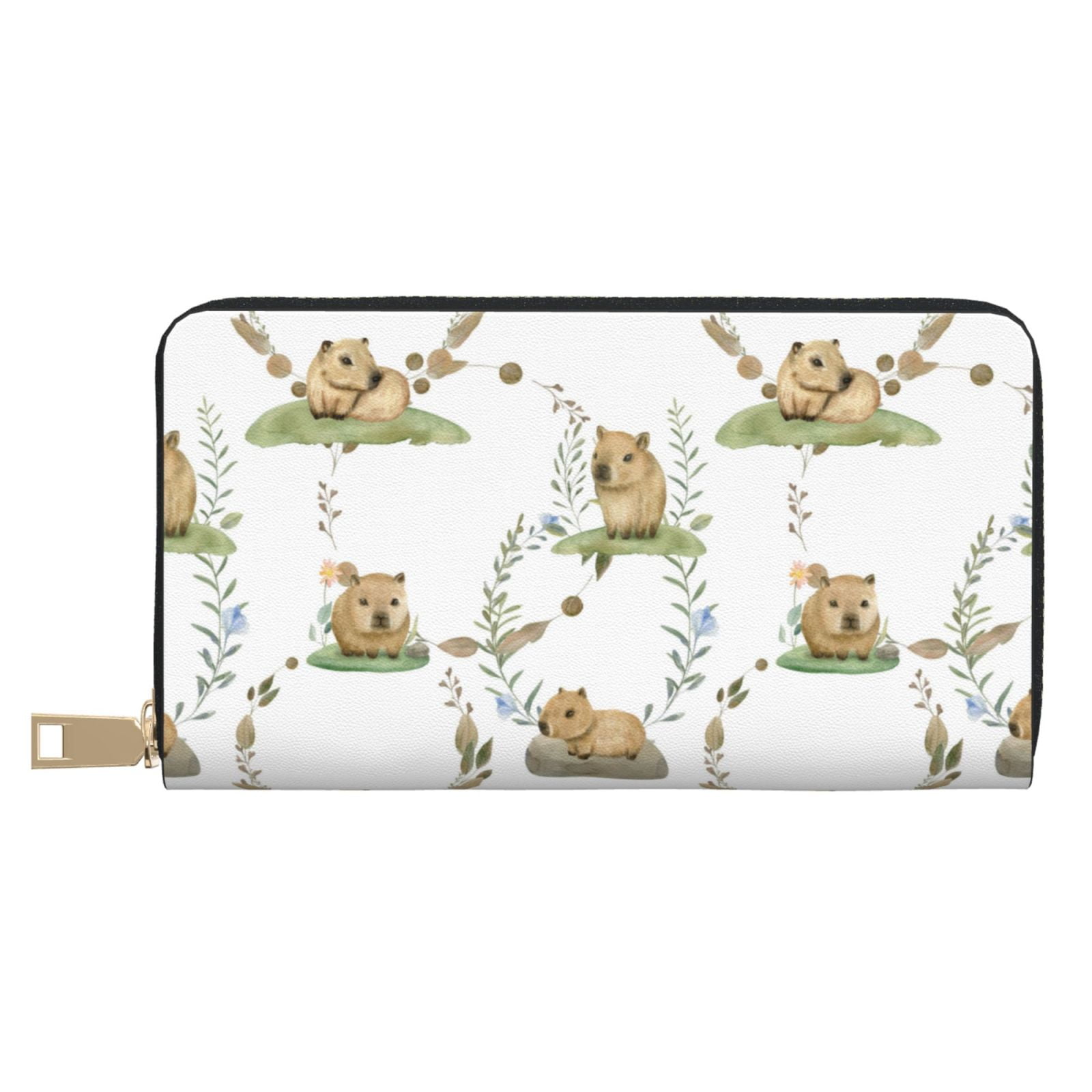 Wallets for Men With Money Clip, Capybara Plant Mens Wallet With Credit ...