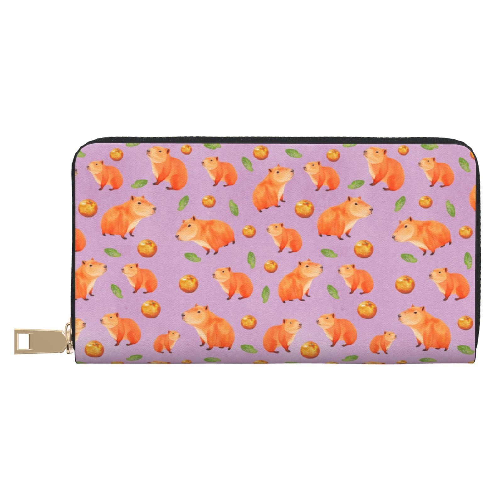 Wallets for Men With Money Clip, Capybara Purple Mens Wallet With ...