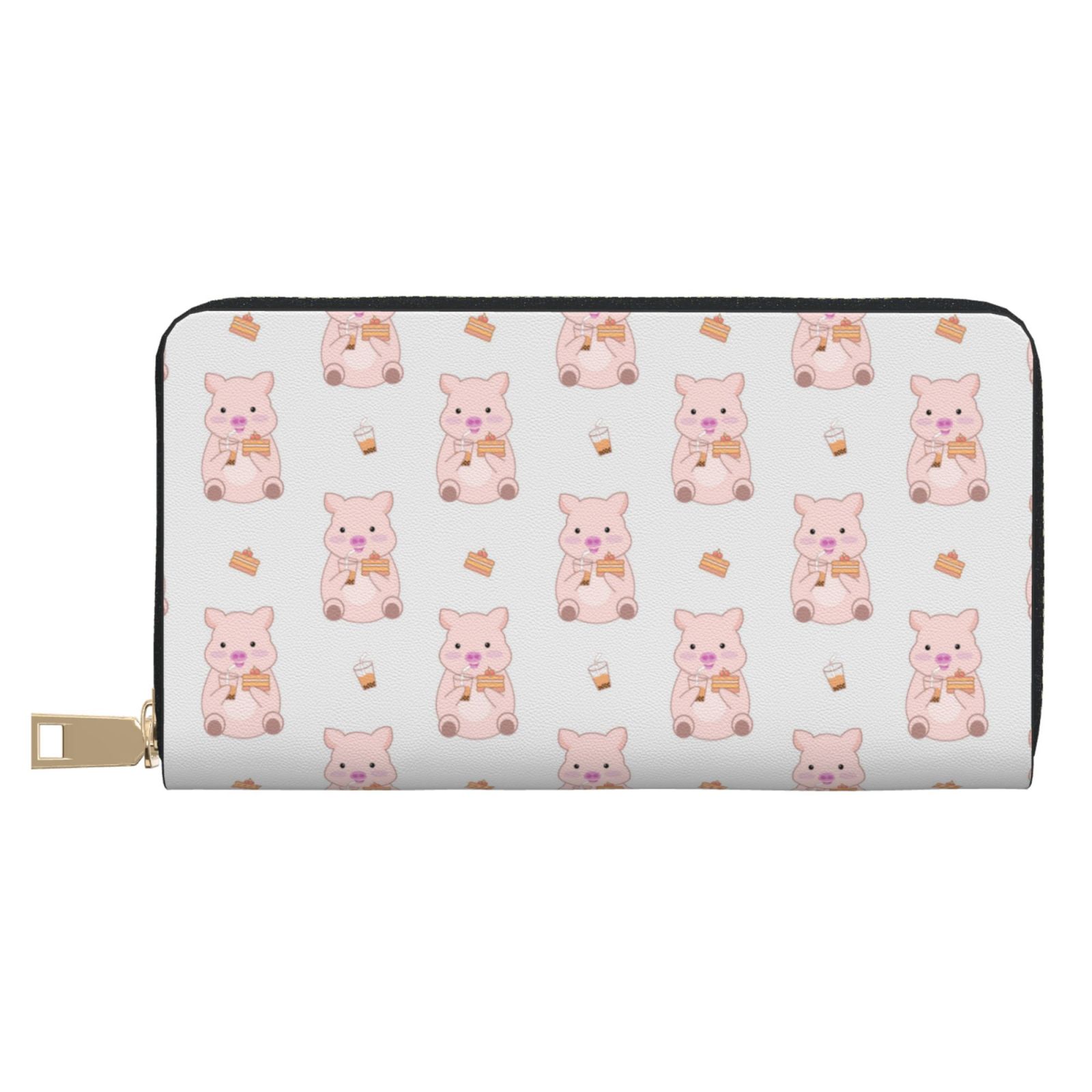 Wallets for Men With Money Clip, Cartoon Cake Cute Pig Mens Wallet With ...