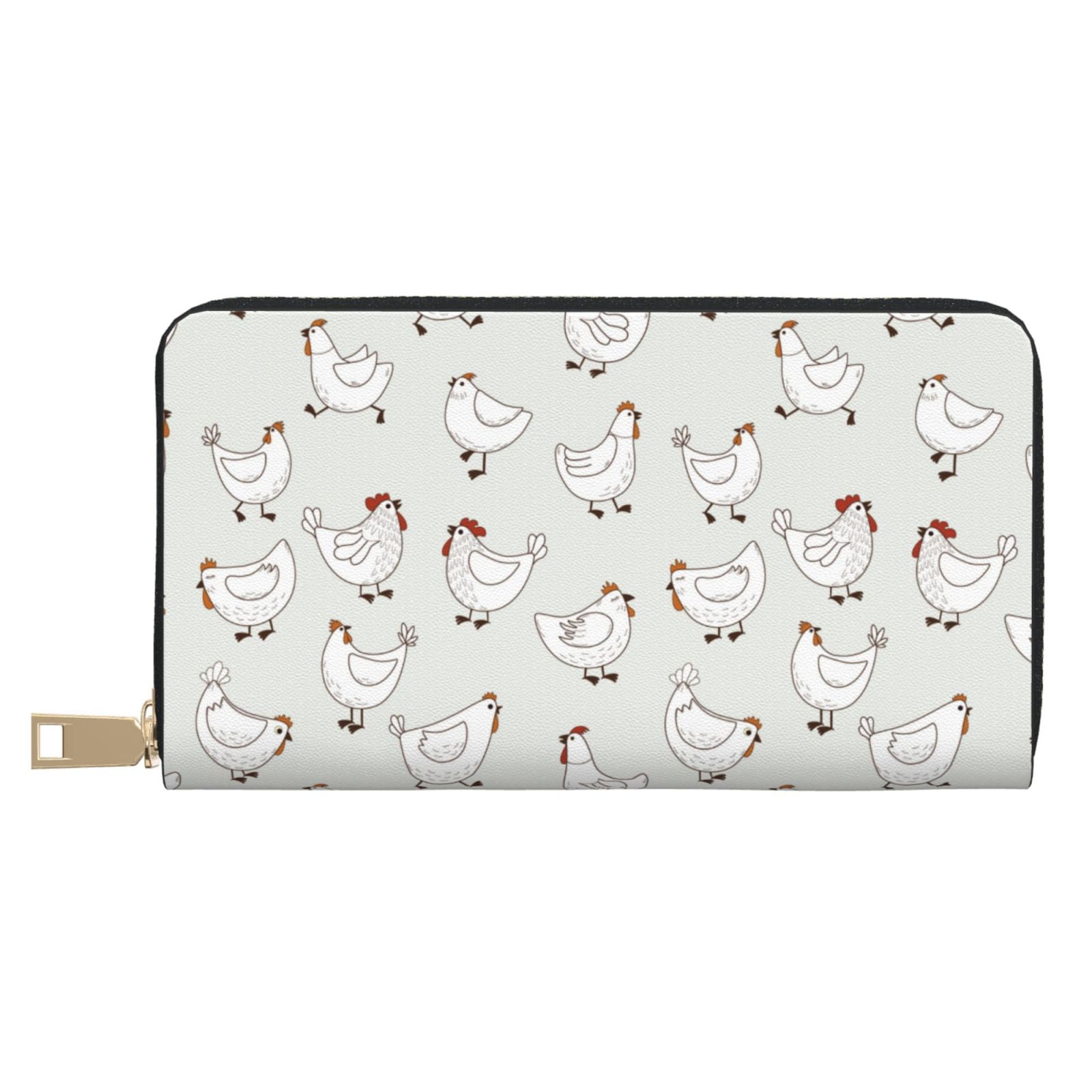 Wallets for Men With Money Clip, Cartoon Cute Chicken Green Mens Wallet ...