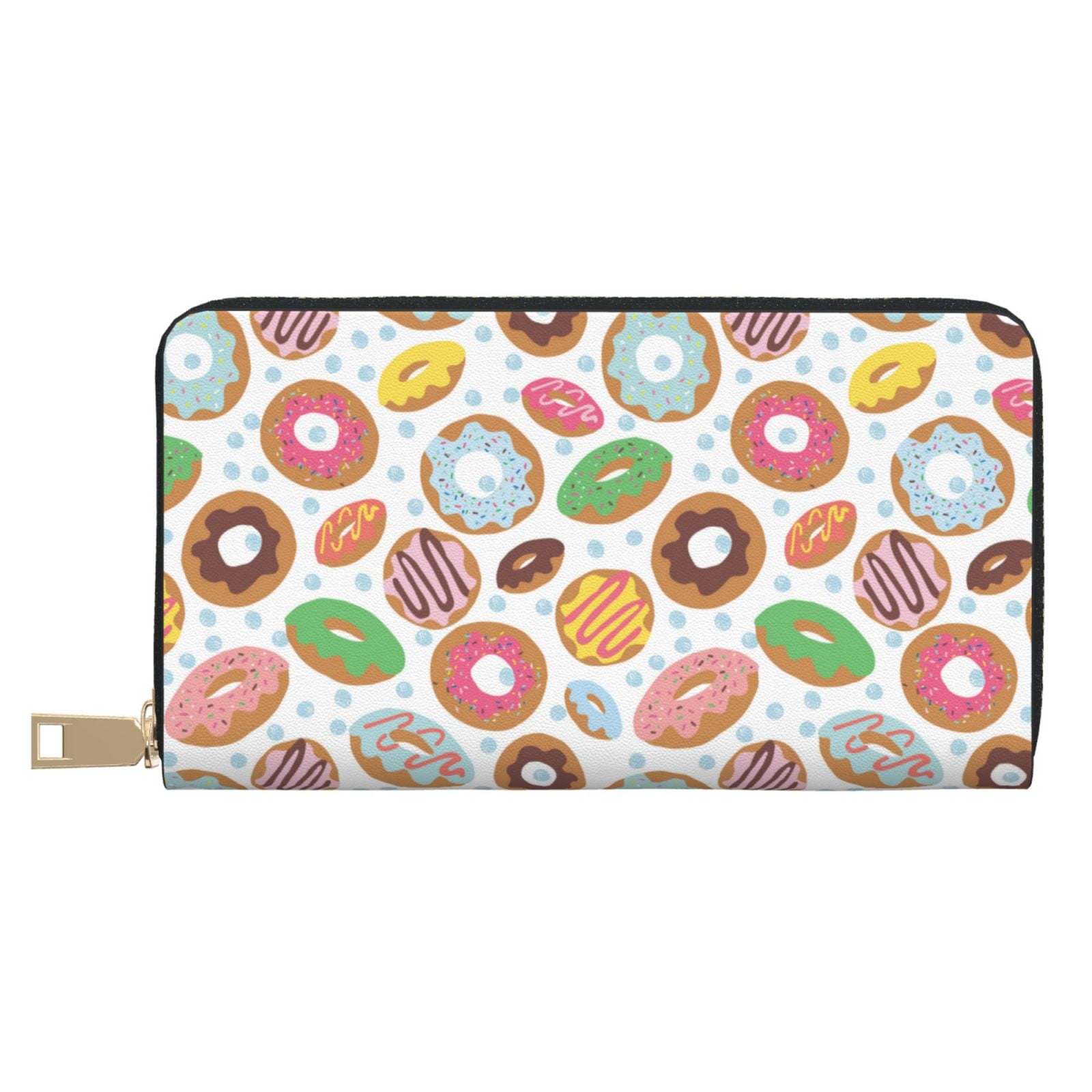 Wallets for Men With Money Clip, Cartoon Donut Print Cute Mens Wallet ...