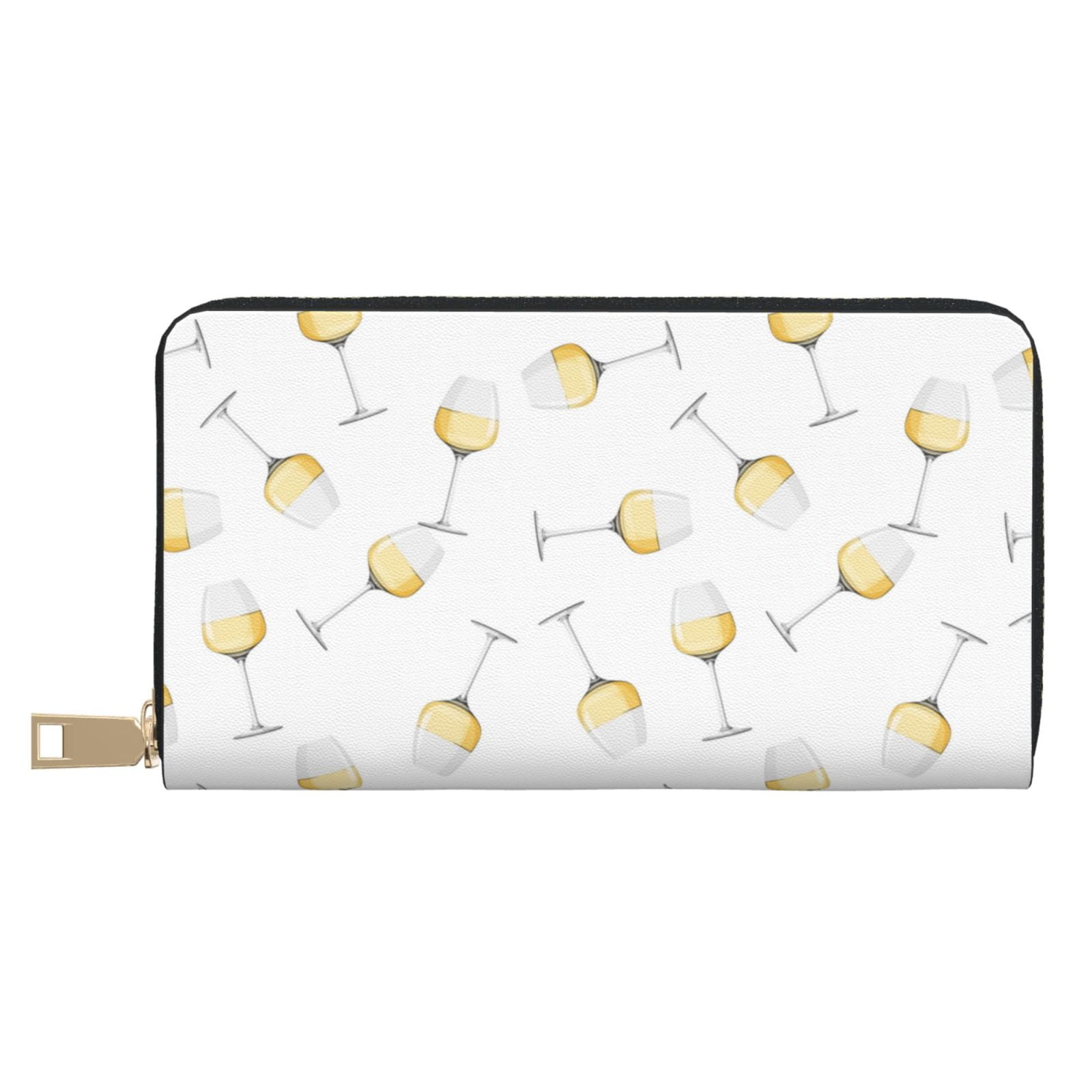 Wallets for Men With Money Clip, Champagne Glass Print Mens Wallet With ...