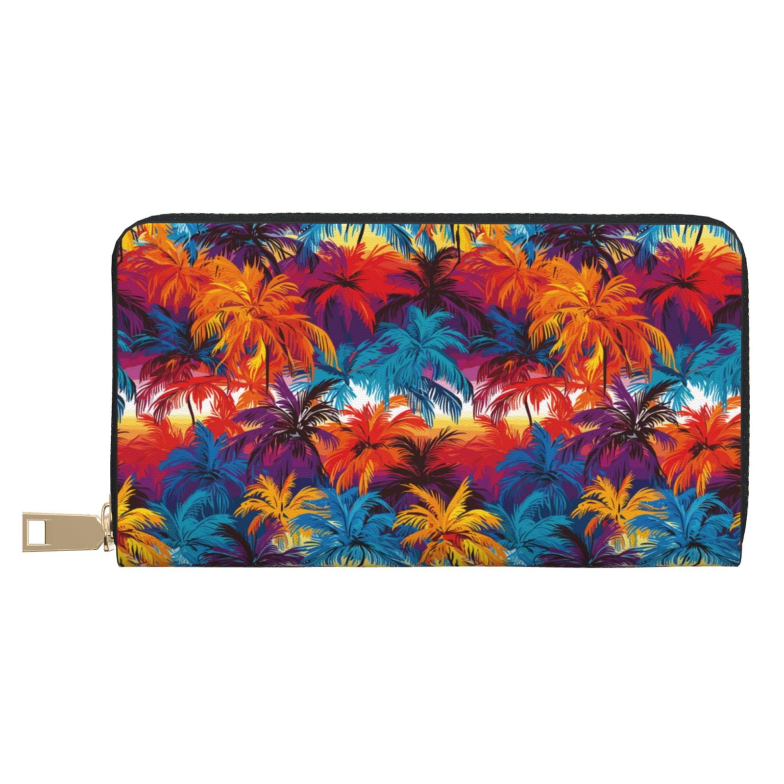 Wallets for Men With Money Clip, Colorful Coconut Tree Mens Wallet With ...