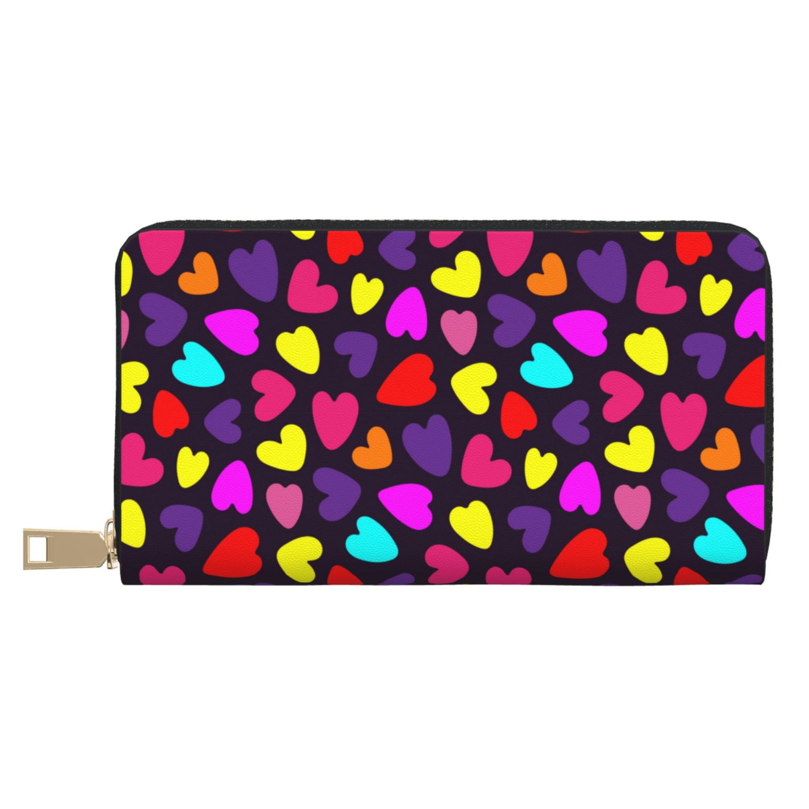Wallets for Men With Money Clip, Colorful Hearts Mens Wallet With ...