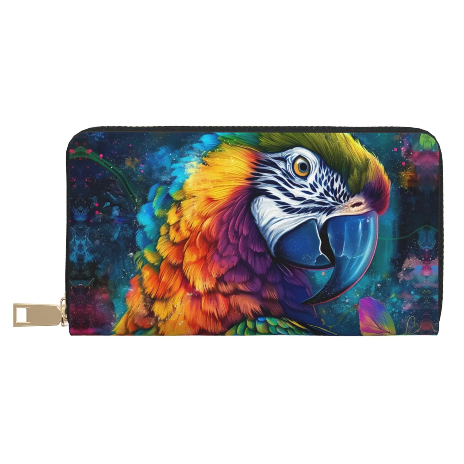 Wallets for Men With Money Clip, Colorful Parrot Jungle Dream Mens ...