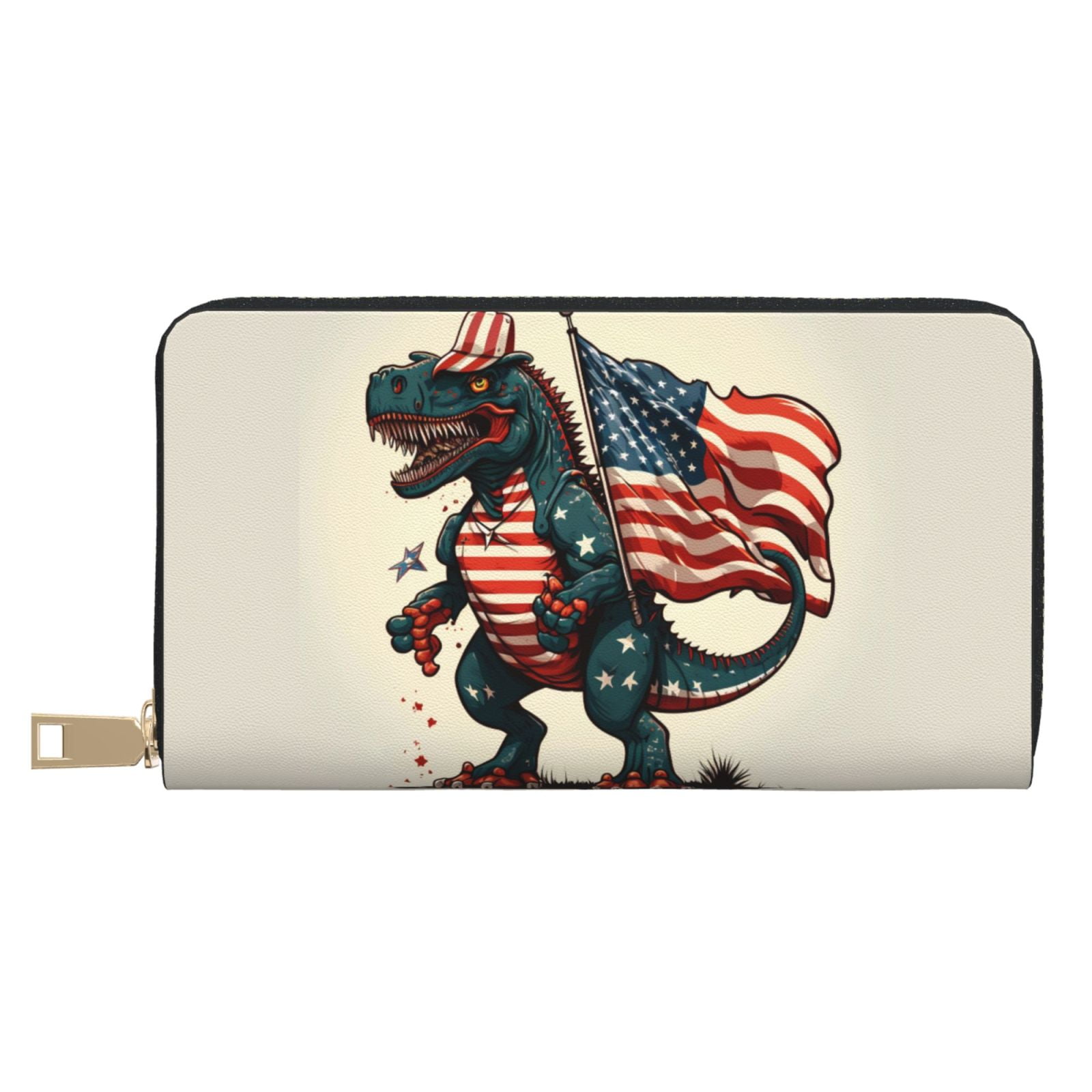 Wallets for Men With Money Clip, Cool Dinosaur USA Flag Mens Wallet ...