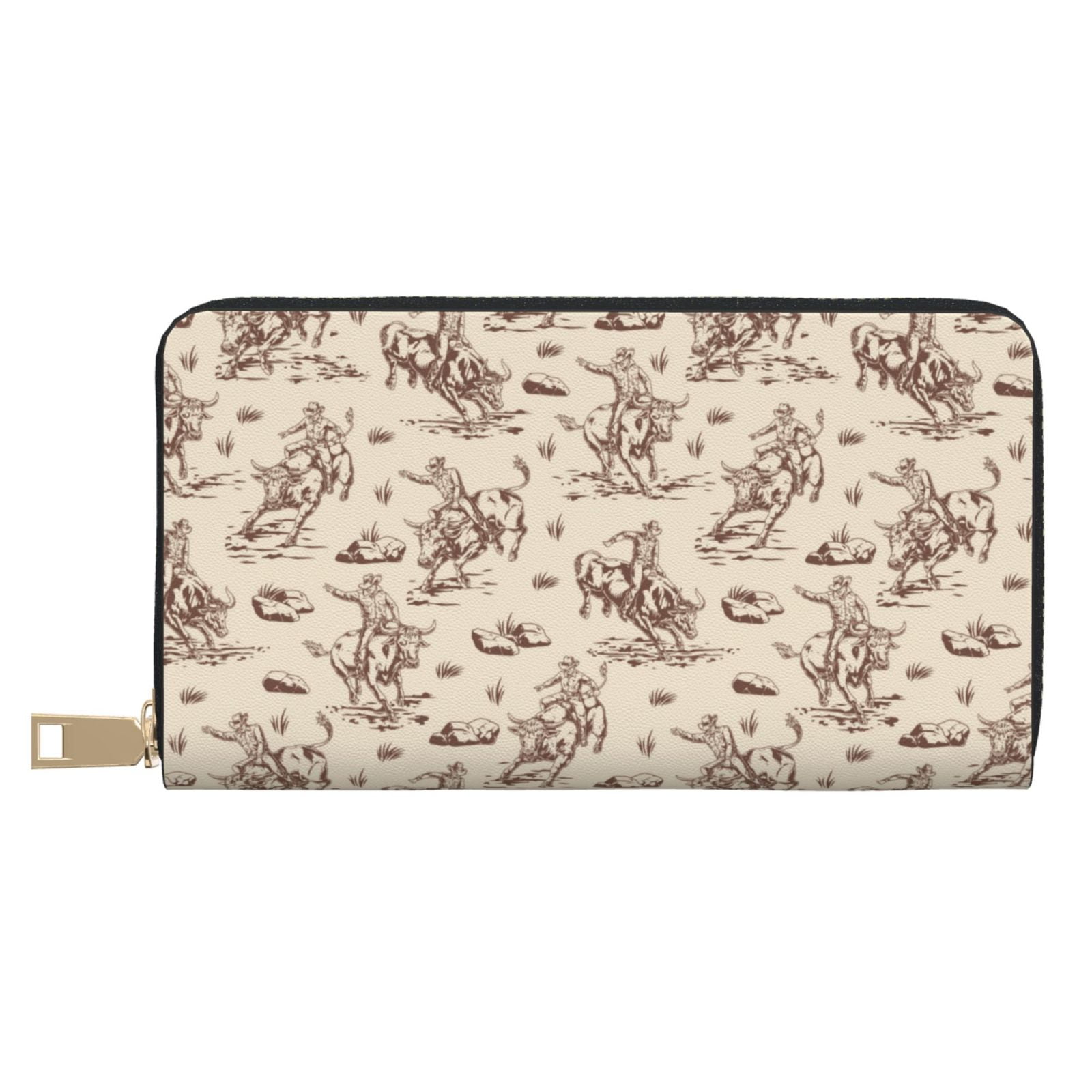 Wallets for Men With Money Clip, Cowboy Sitting On Cow Back Mens Wallet ...