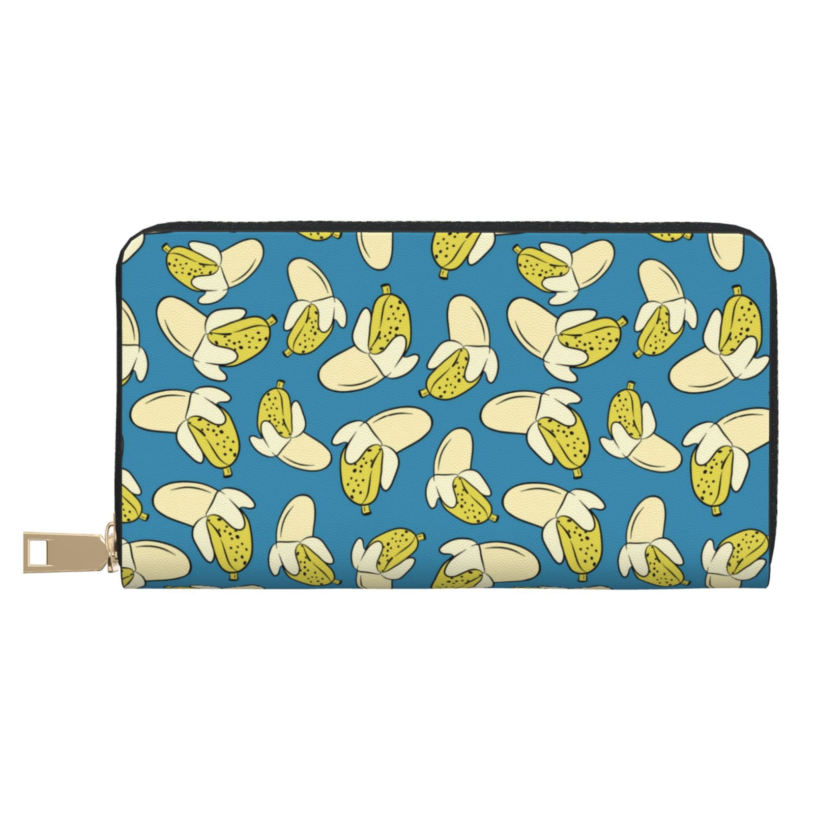 Wallets for Men With Money Clip, Cute Banana Navy Blue Mens Wallet With ...