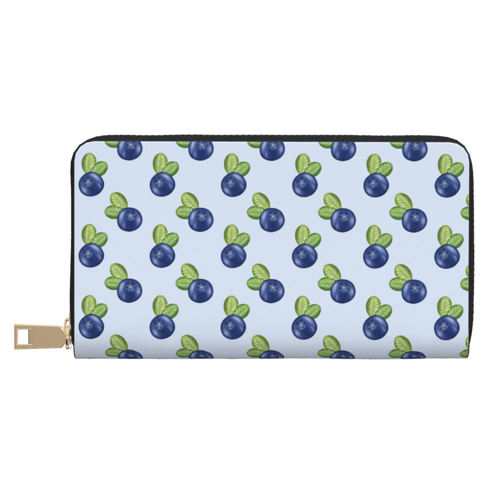 Wallets for Men With Money Clip, Cute Blueberry Cyan Blue Mens Wallet ...