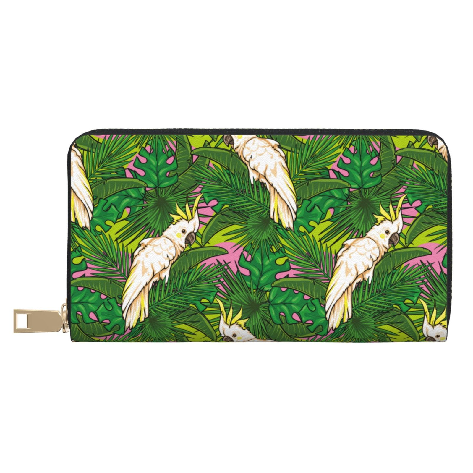 Wallets for Men With Money Clip, Cute Cartoon Cockatoo Parrot White ...