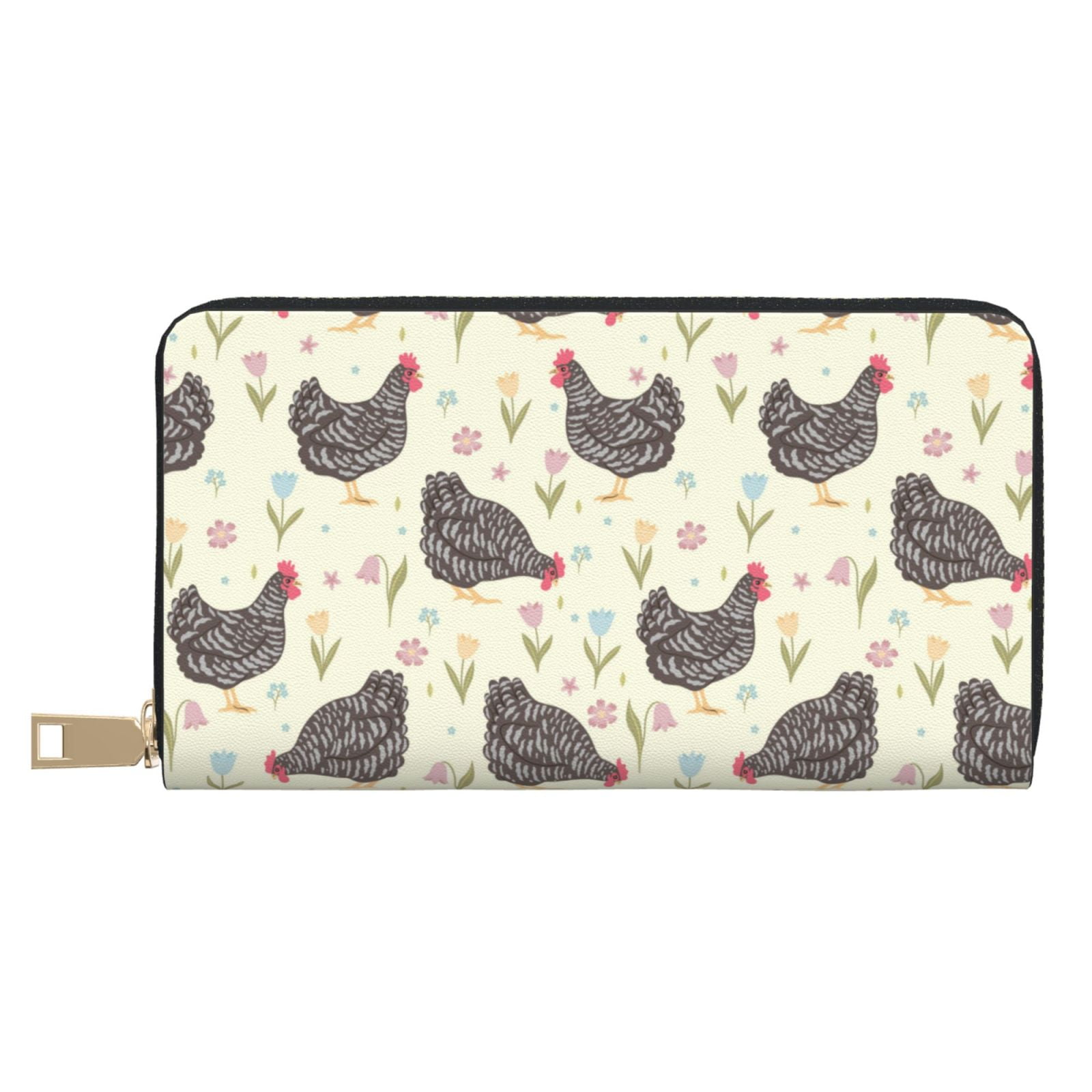 Wallets for Men With Money Clip, Cute Chicken Tulip Green Grass Mens ...