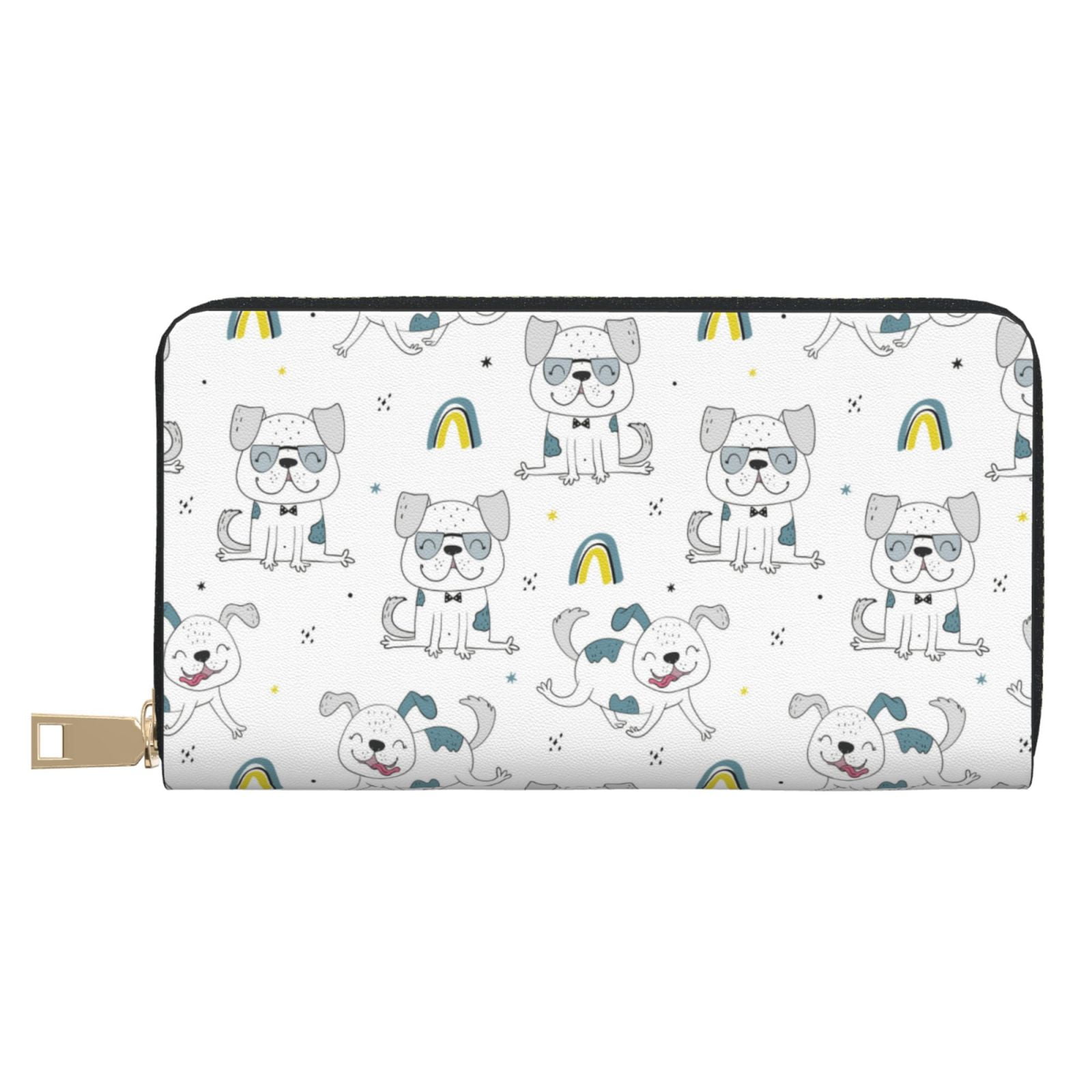 Wallets for Men With Money Clip, Cute Dog rainbow Mens Wallet With ...