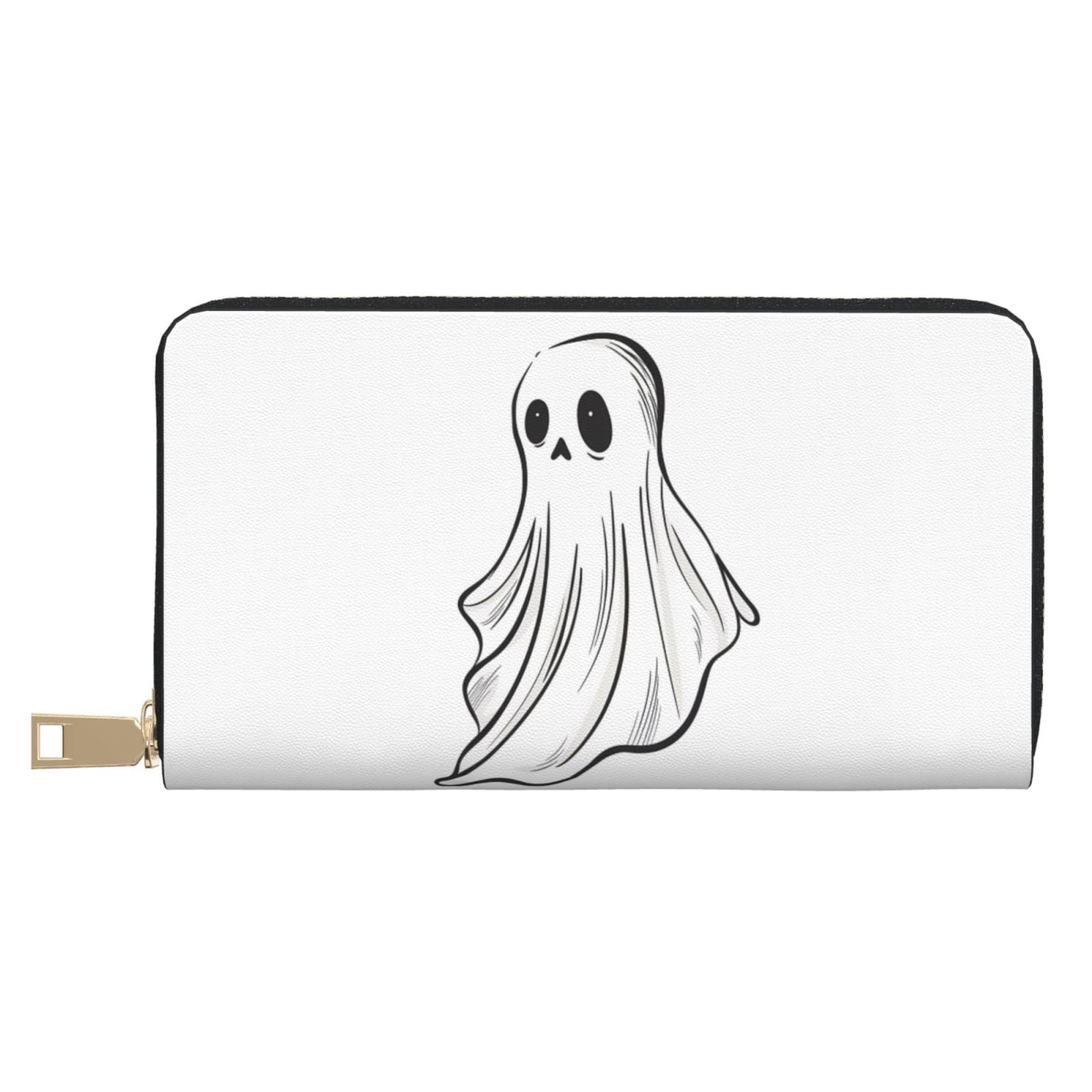 Wallets for Men With Money Clip, Cute Ghost Simple Drawing Mens Wallet ...