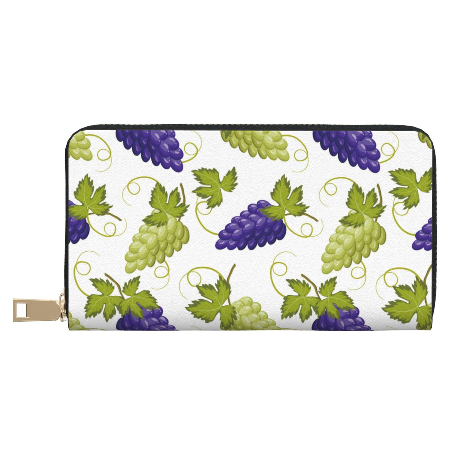 Wallets for Men With Money Clip, Cute Green Blue Grape Mens Wallet With ...