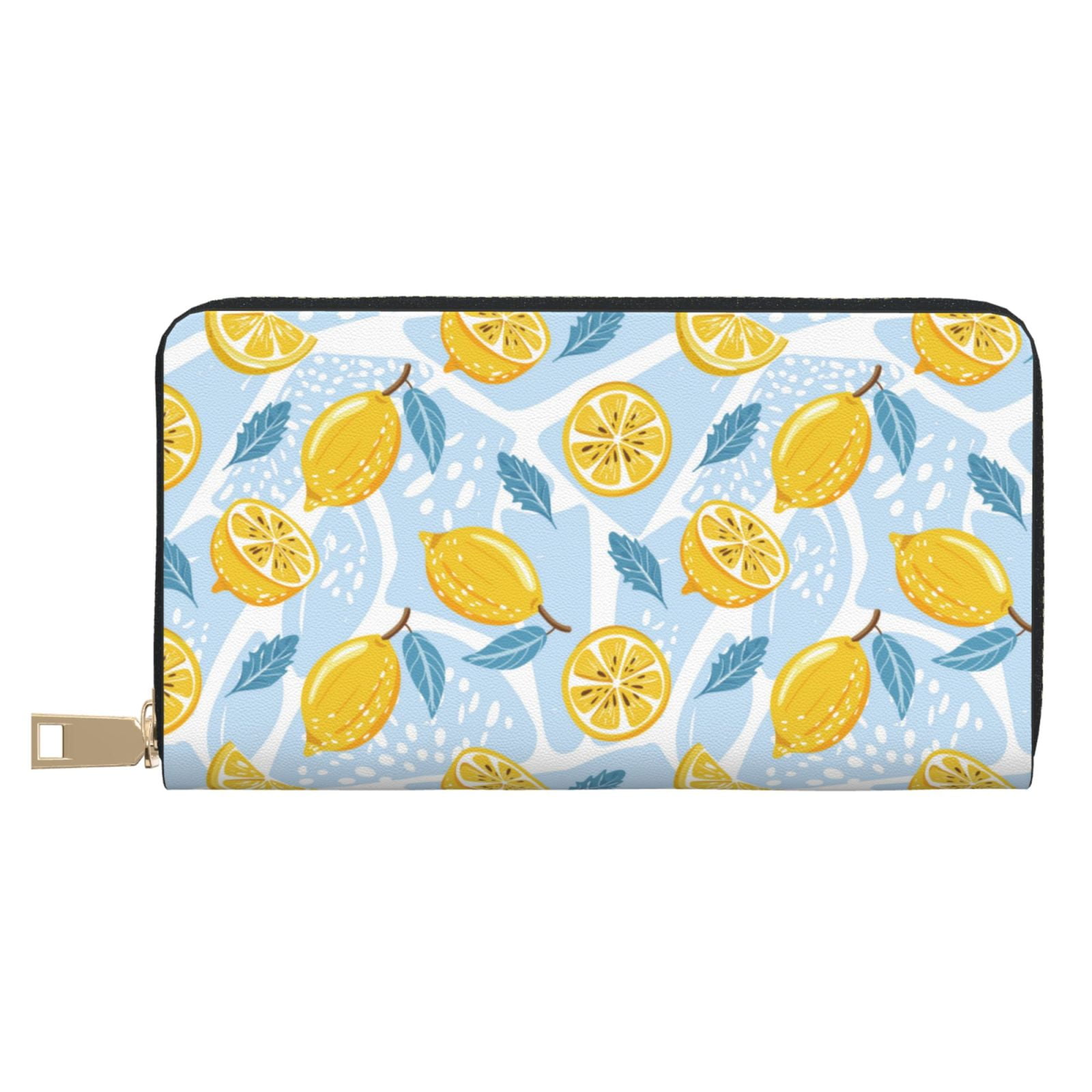 Wallets for Men With Money Clip, Cute Lemon Ice Blue Mens Wallet With ...